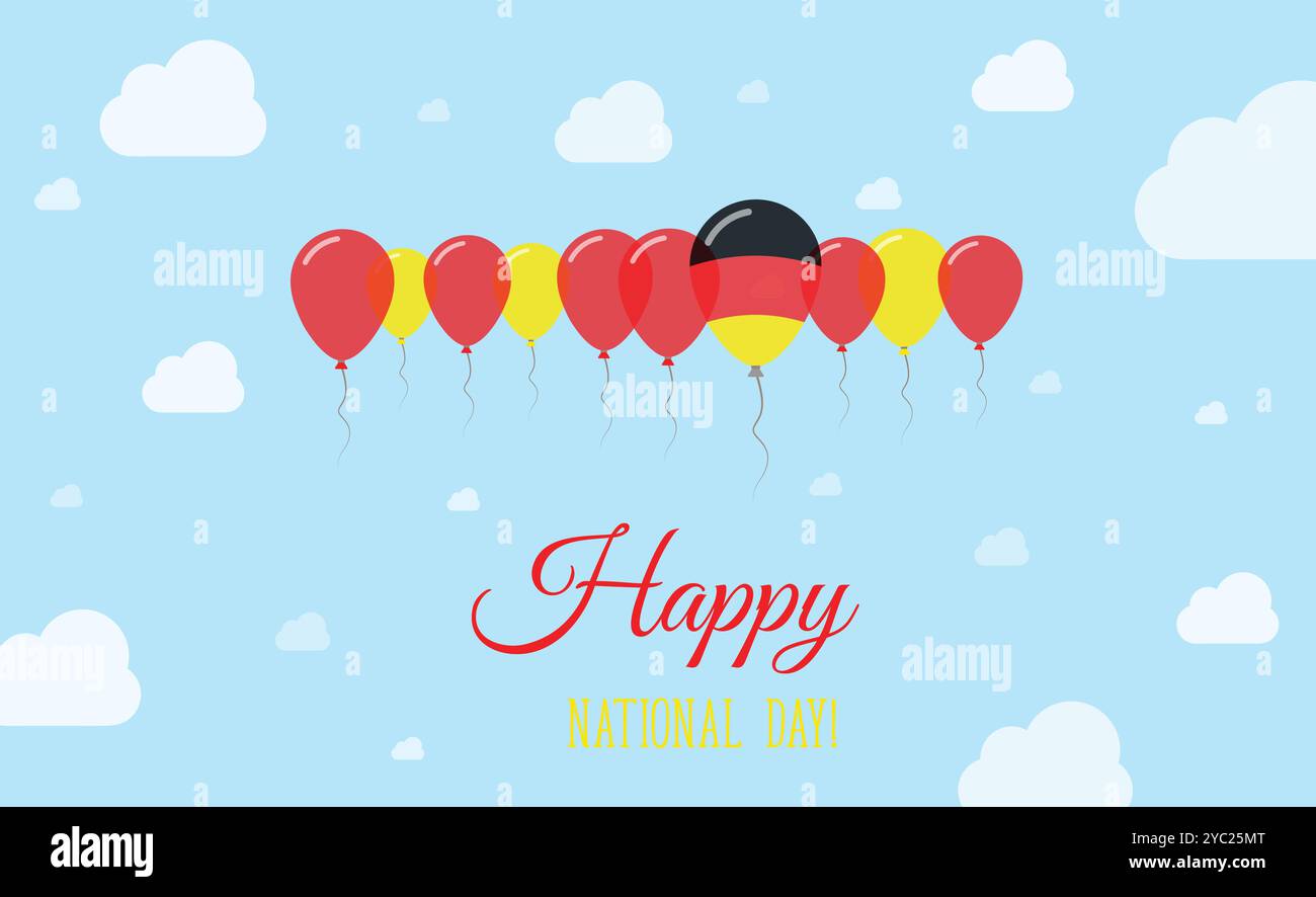 Germany Independence Day Sparkling Patriotic Poster. Row of Balloons in ...