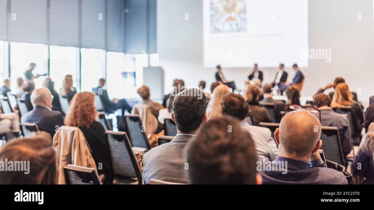 Interview and round table discussion at business convention and ...