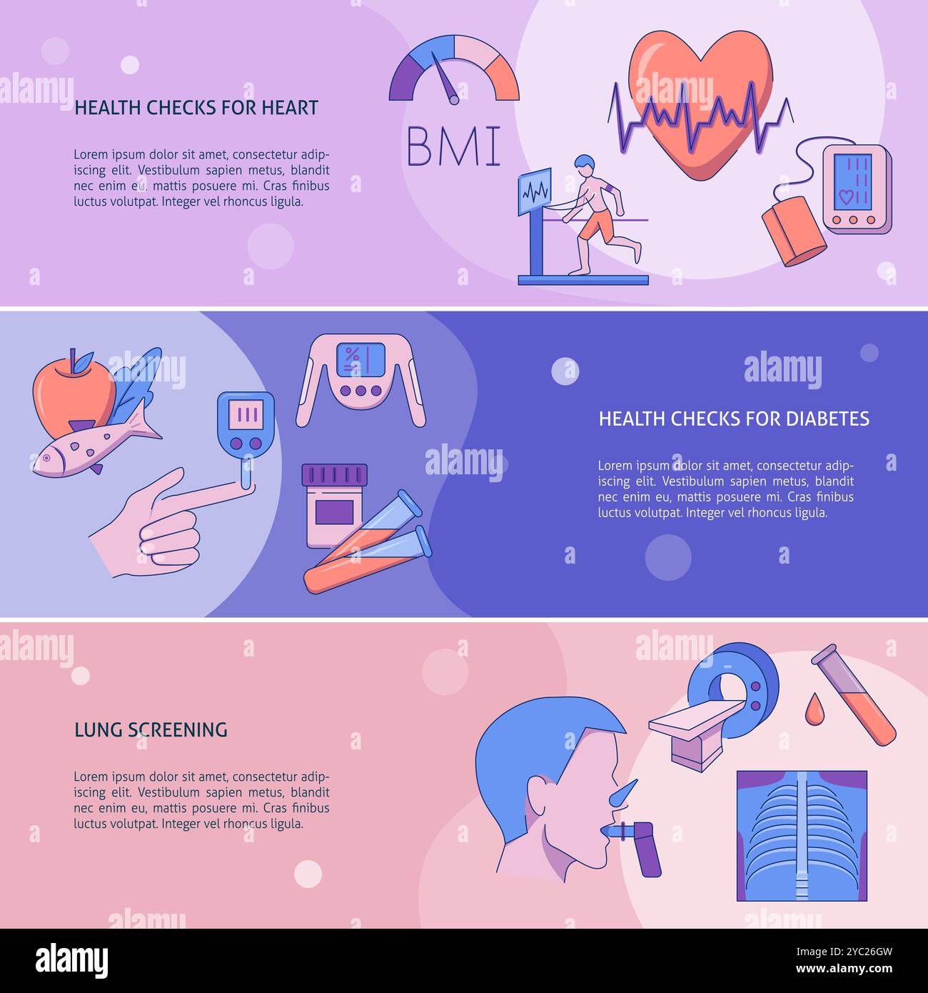 Health check flyer templates with place for text. Medical checkup for ...