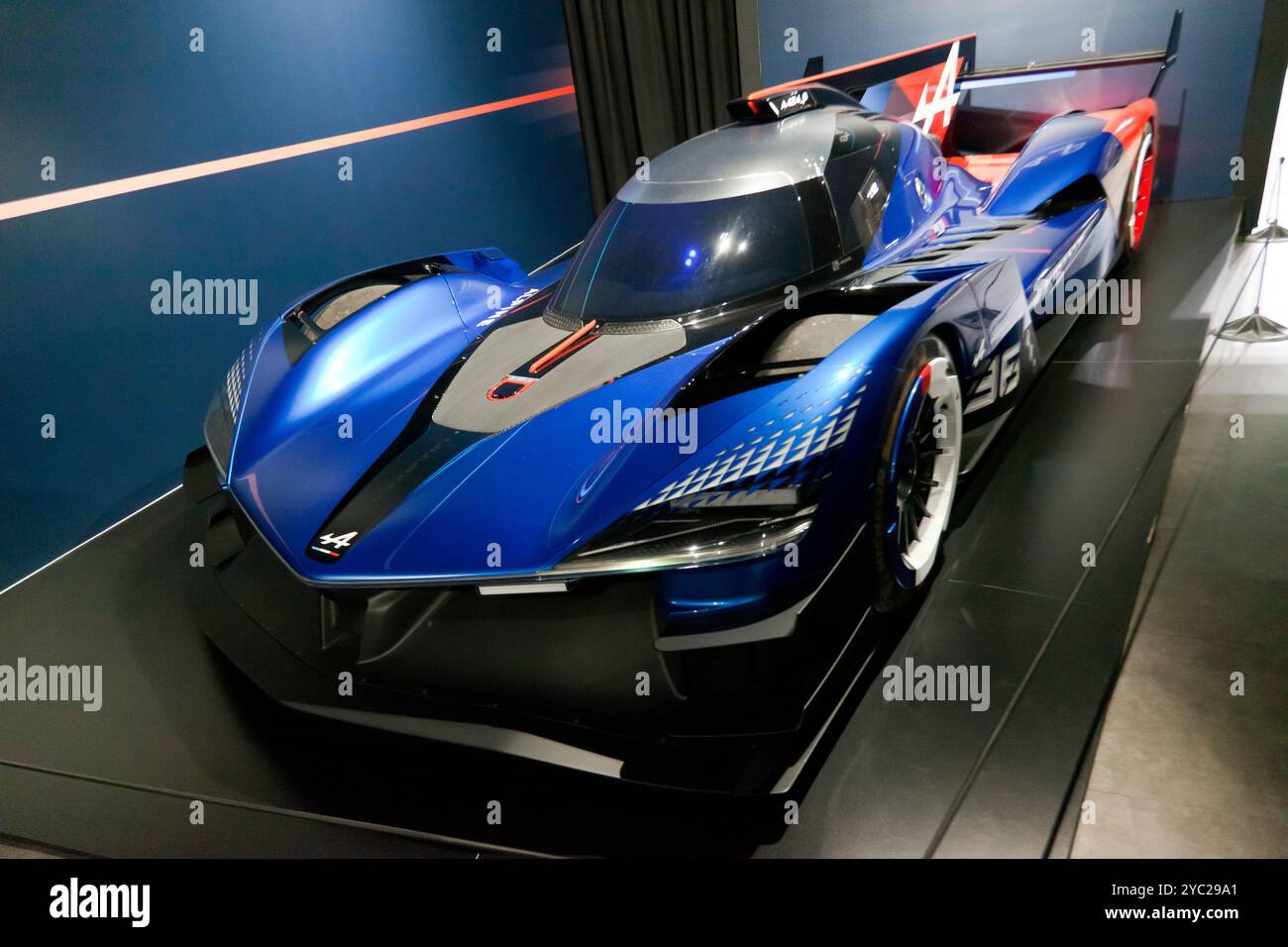 Three-quarters front view of an Alpine A424 Hypercar, one of two which ...