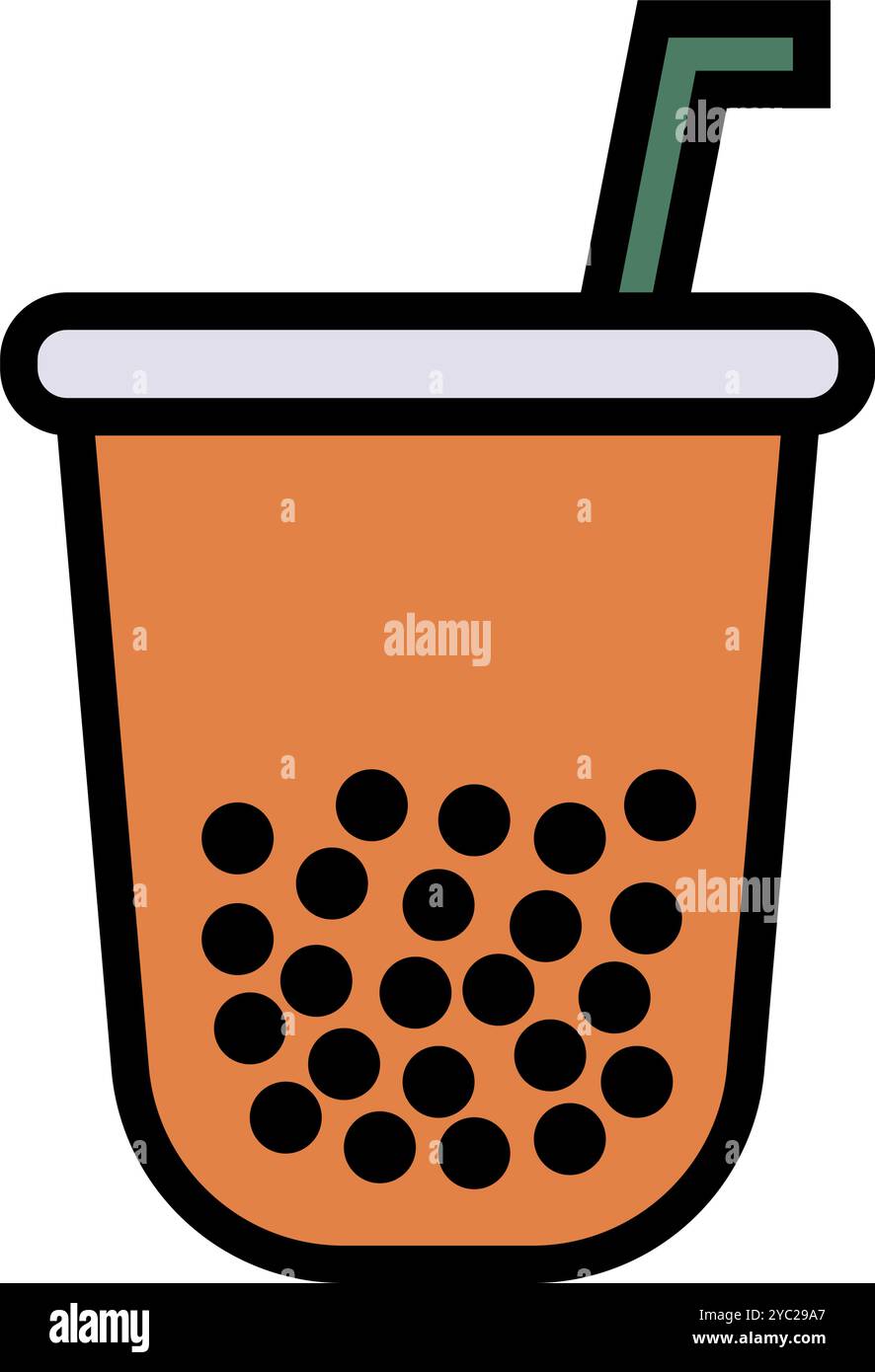Pearl milk tea icon. Bubble tea icon. Boba tea icon. Editable vector ...