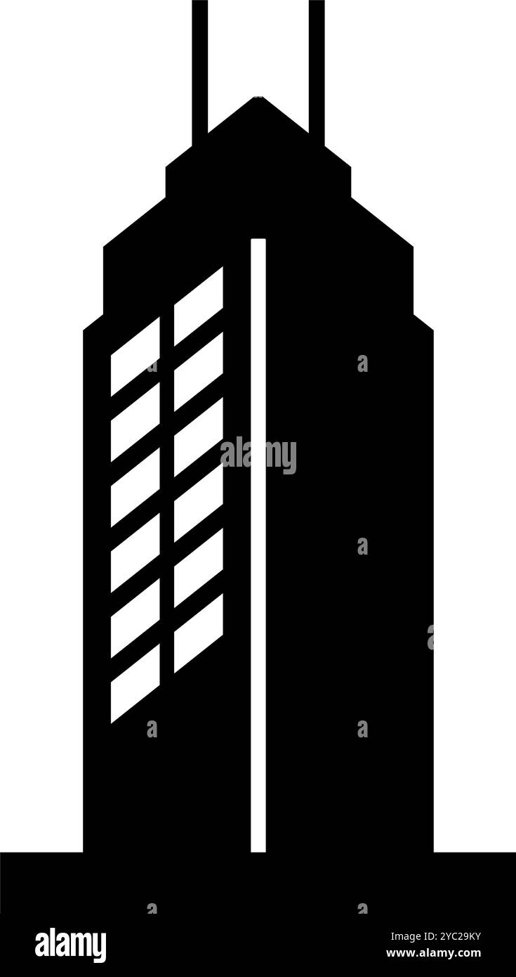 High rise skyscraper tall city urban skyline architecture Stock Vector ...