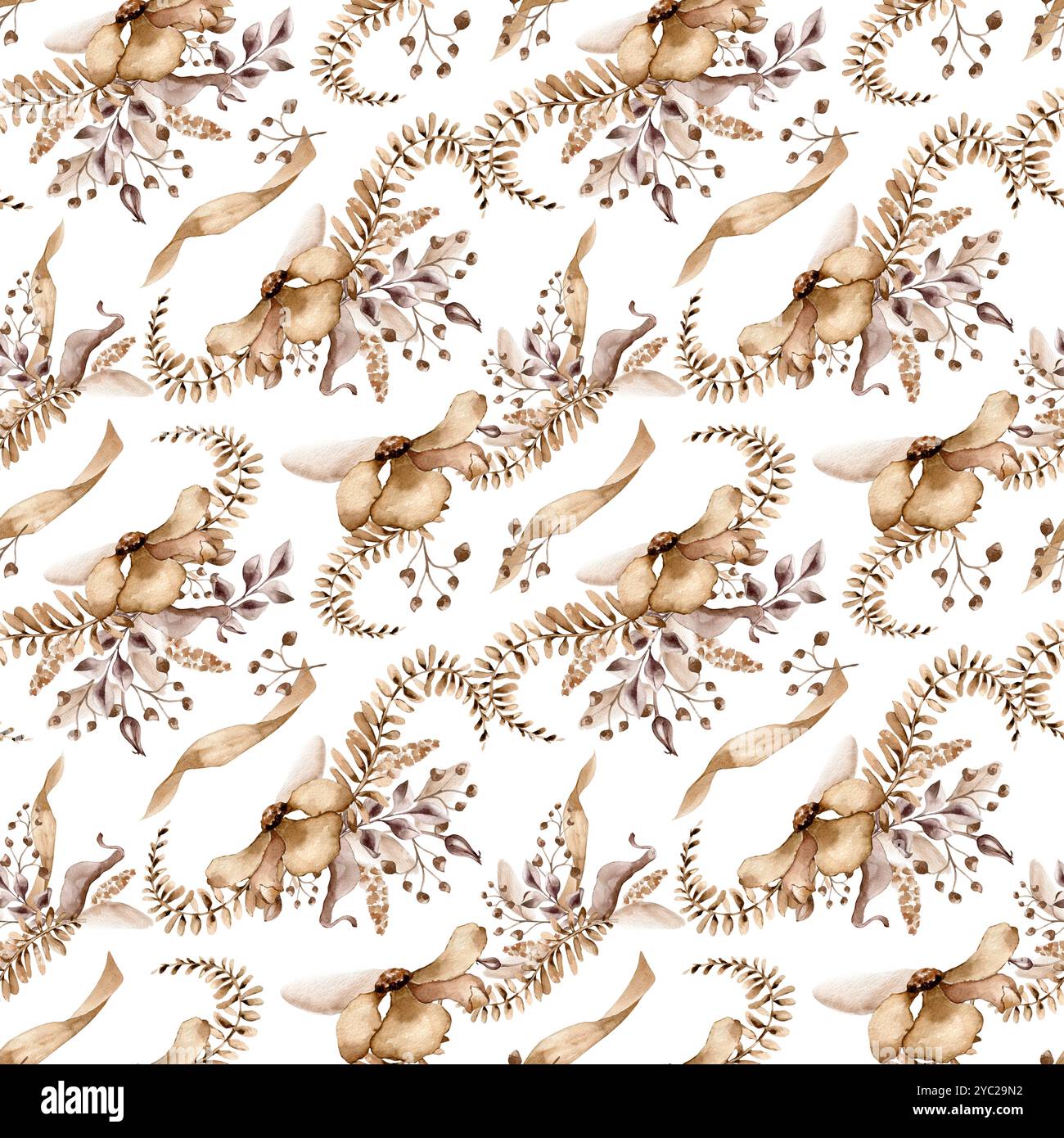 Sepia leaves drawing hi-res stock photography and images - Alamy