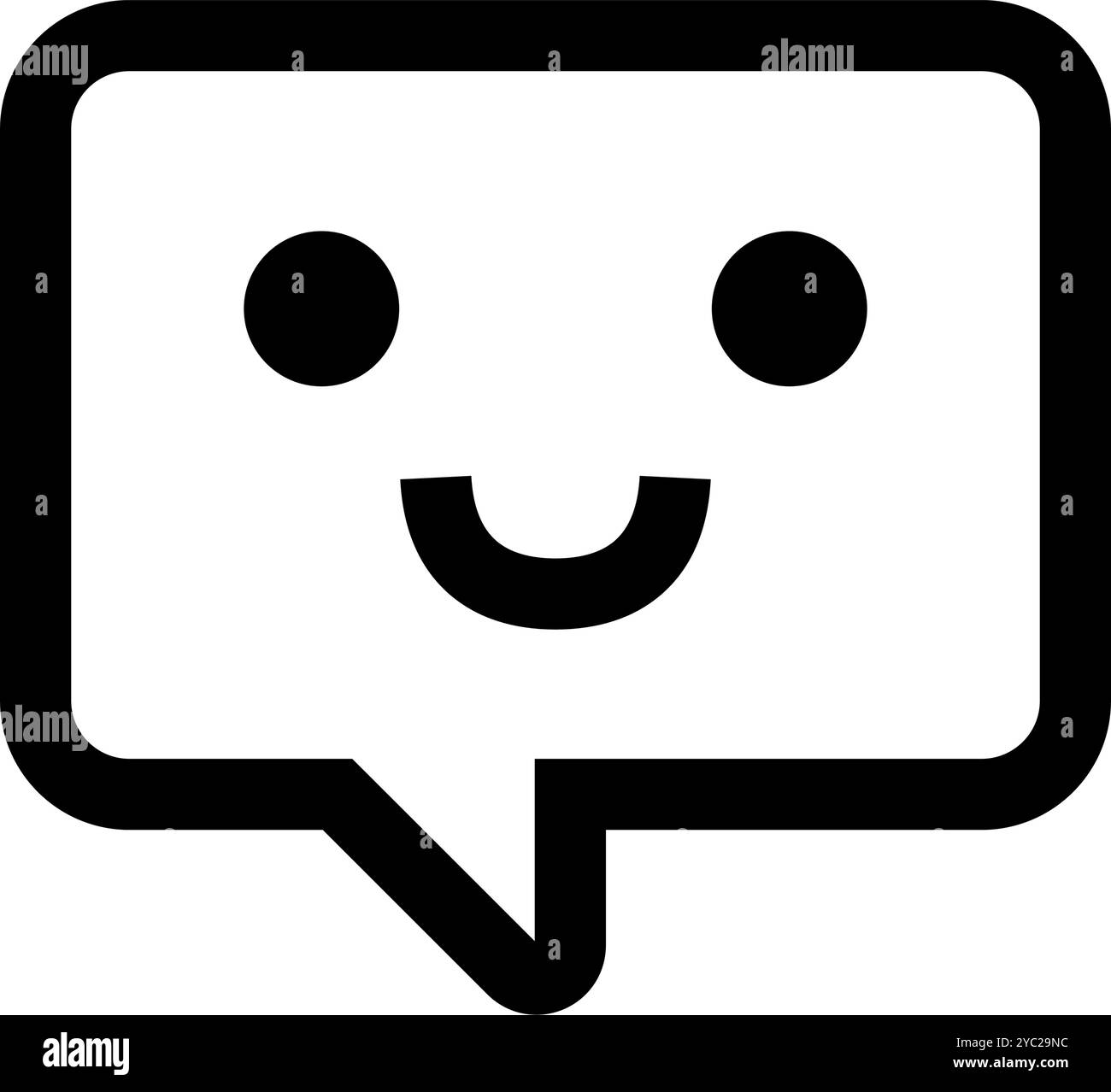 Smile speech balloon icon. Positive conversation. Editable vector Stock ...