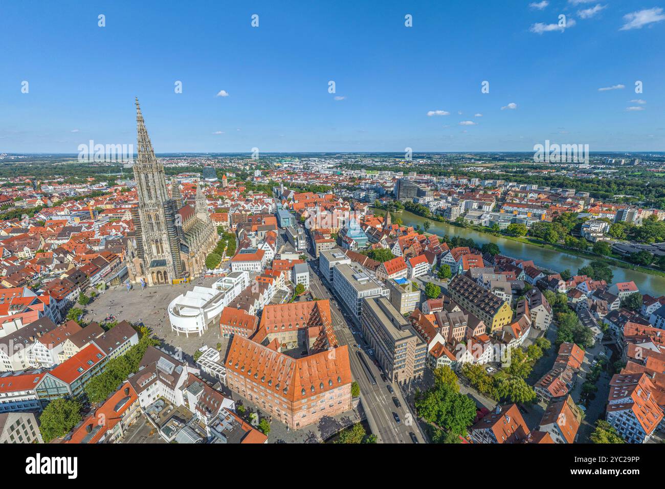The city of Ulm on the Danube in Baden-Württemberg on the border with ...