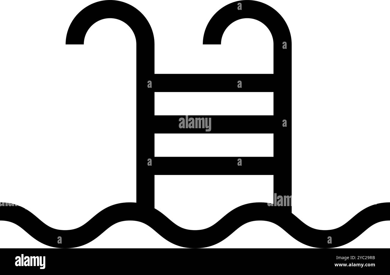 Simple pool and ladder icon. Editable vector Stock Vector Image & Art ...