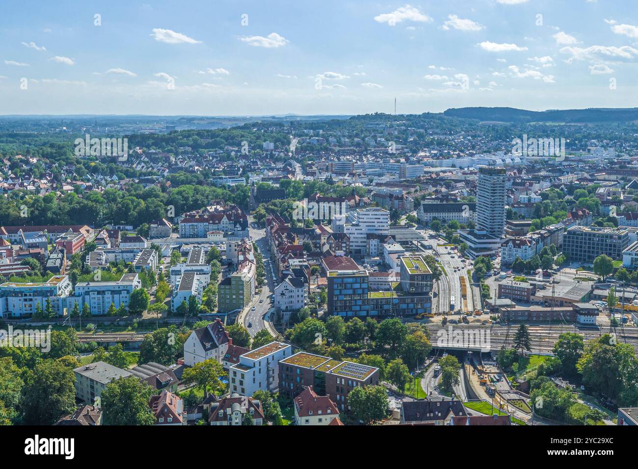 View of the city centre of the Swabian university city of Ulm around ...