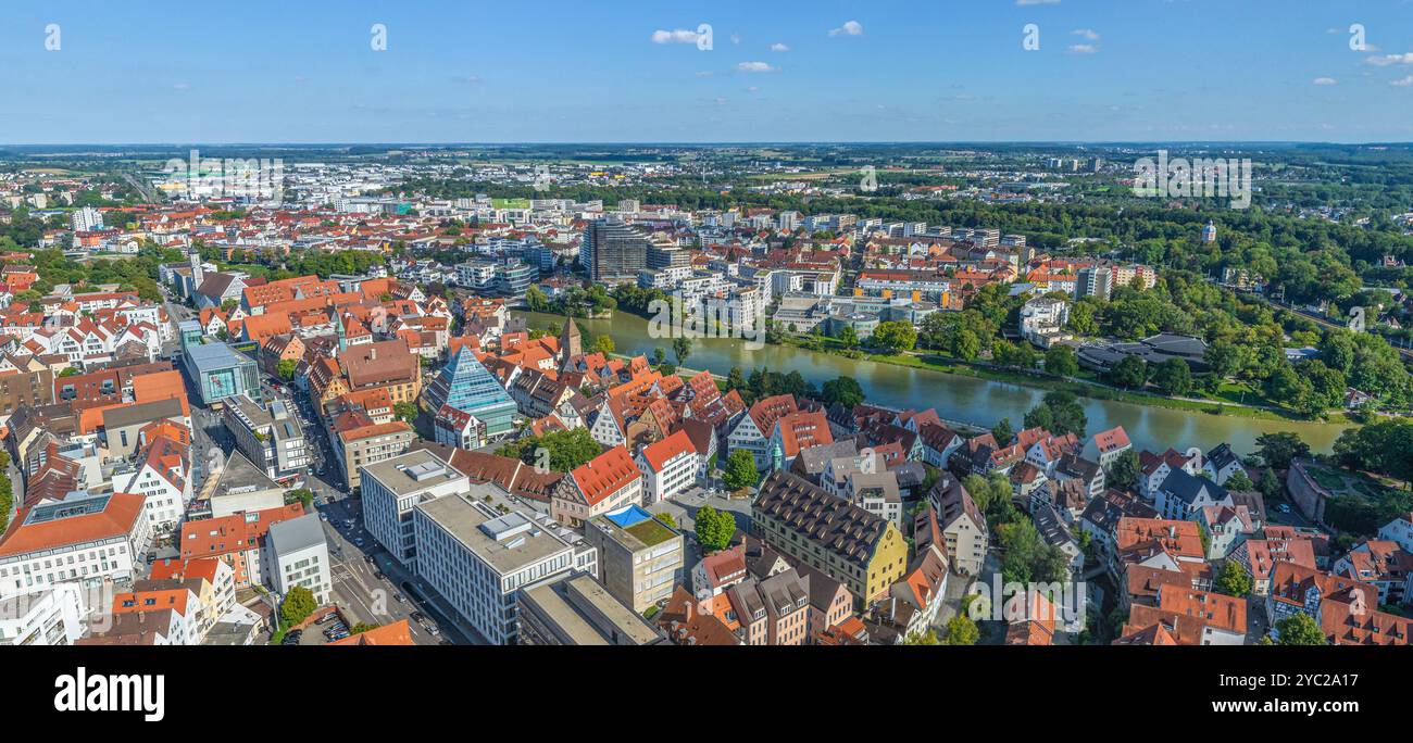 View of the city centre of the Swabian university city of Ulm around ...