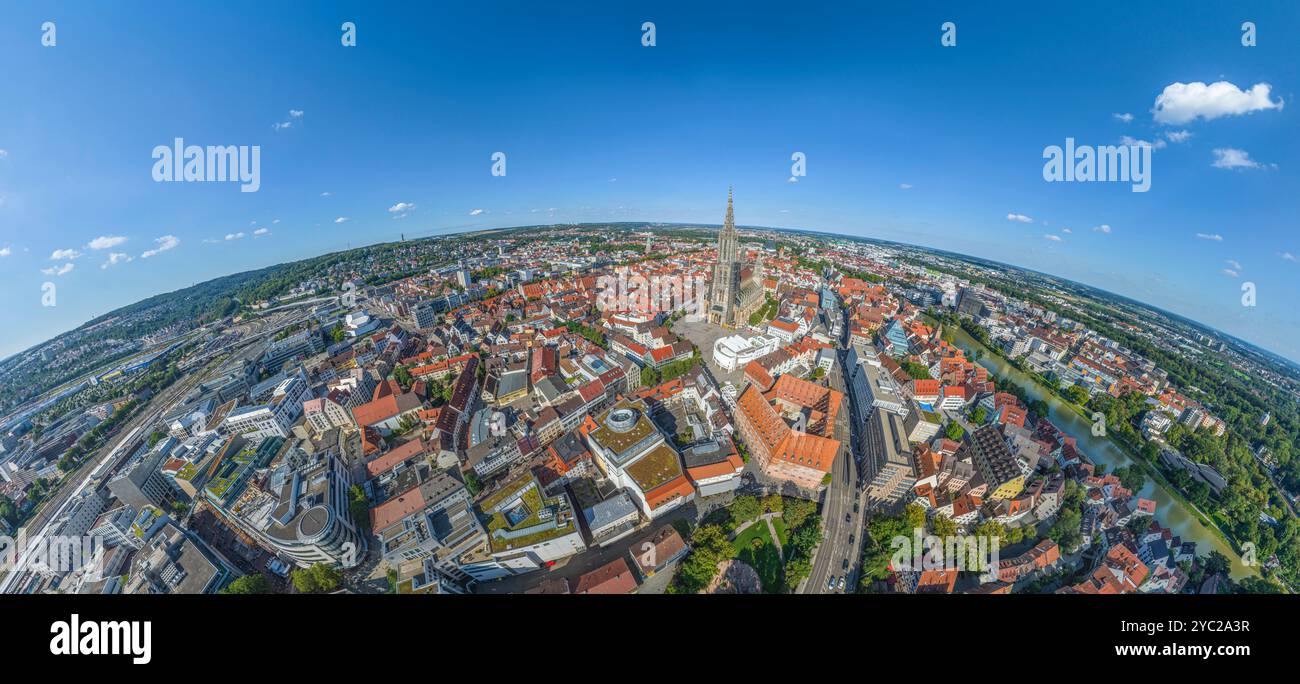 View of the city centre of the Swabian university city of Ulm around ...