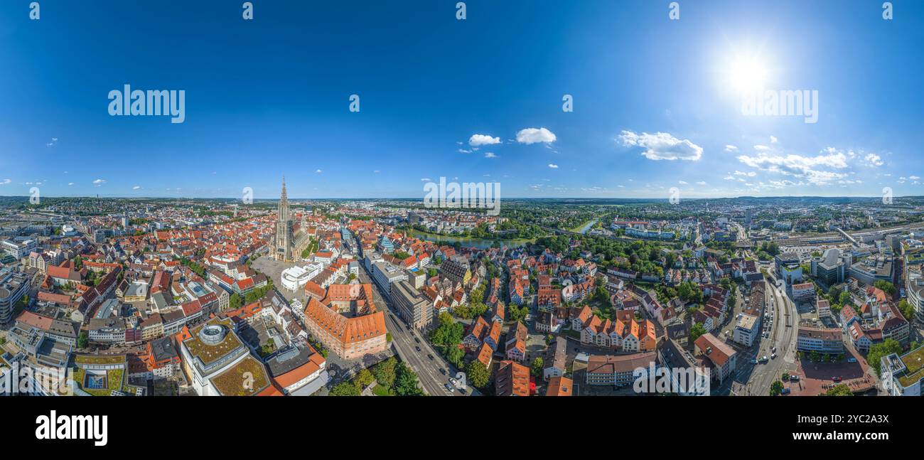 View of the city centre of the Swabian university city of Ulm around ...