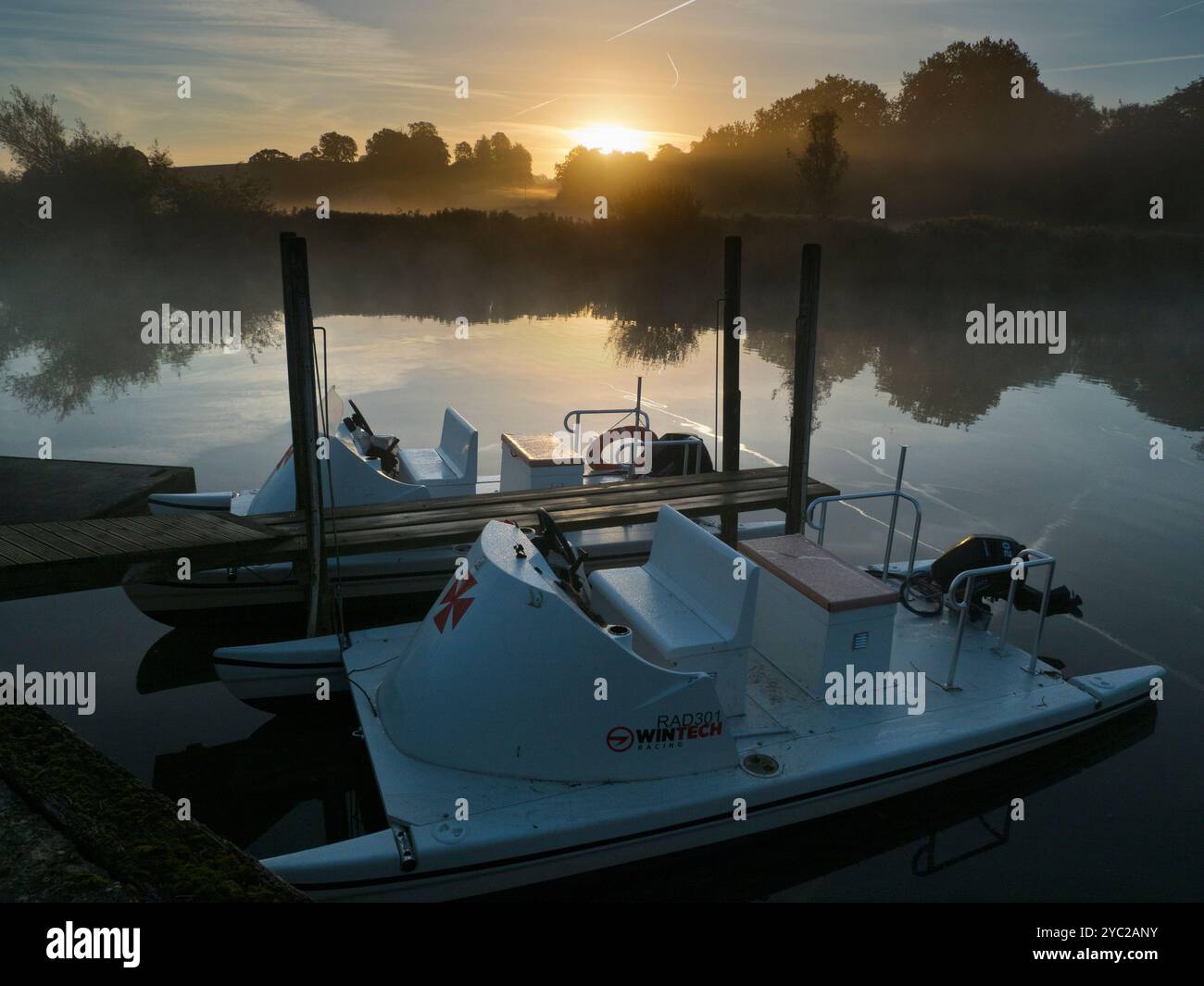 Flying over boat anchored river hi-res stock photography and images - Alamy