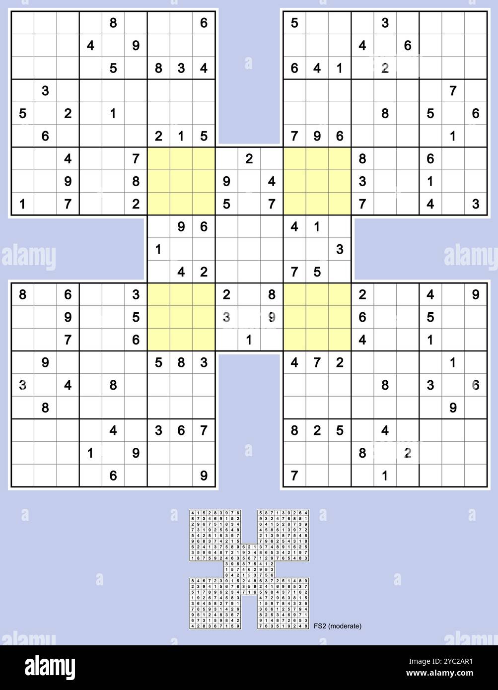 Samurai Sudoku Five Overlapping Sudoku Puzzles Full Symmetry 112