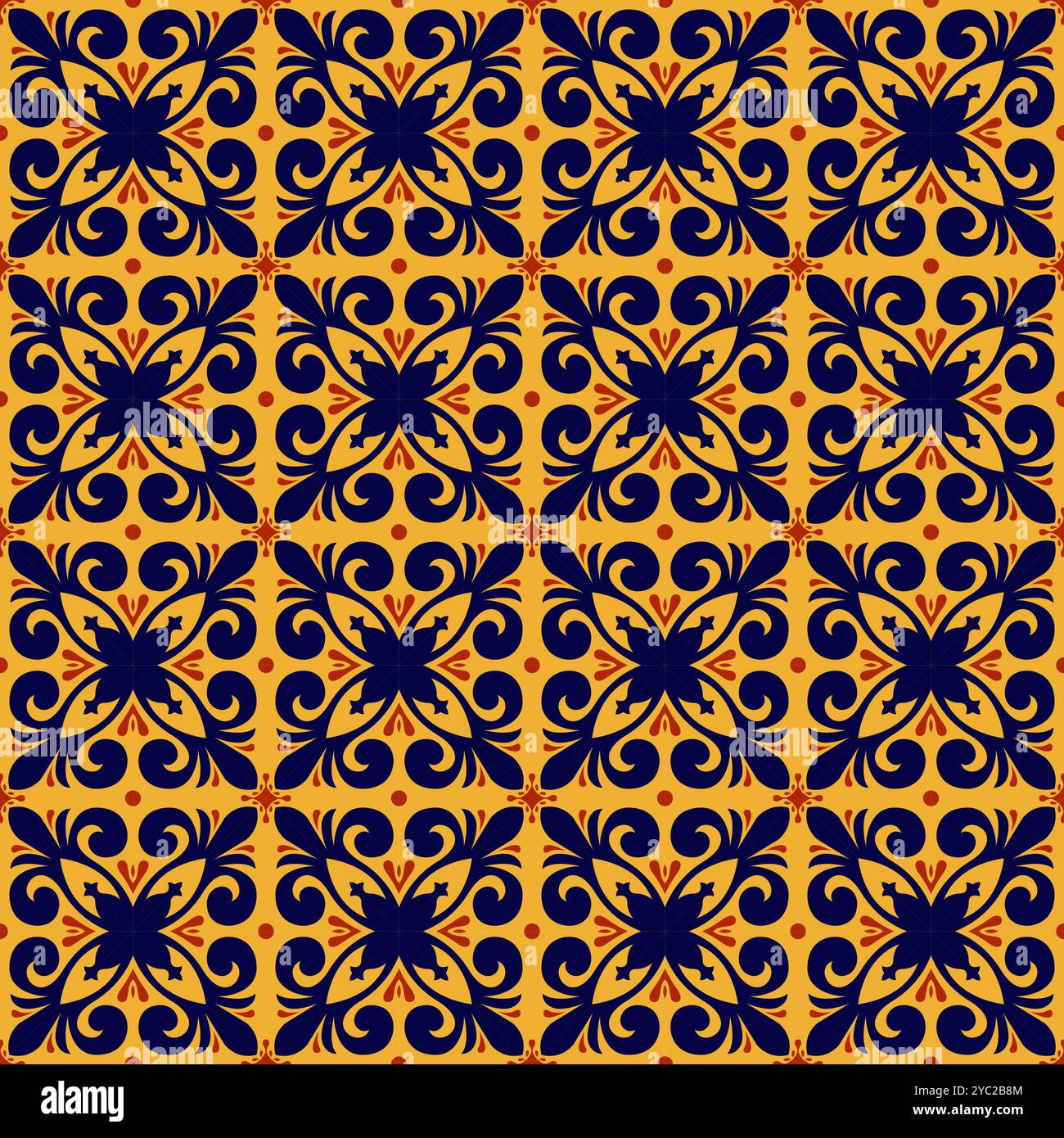 Tile Simple Pattern Design. Talavera Patterns vector Stock Vector Image ...