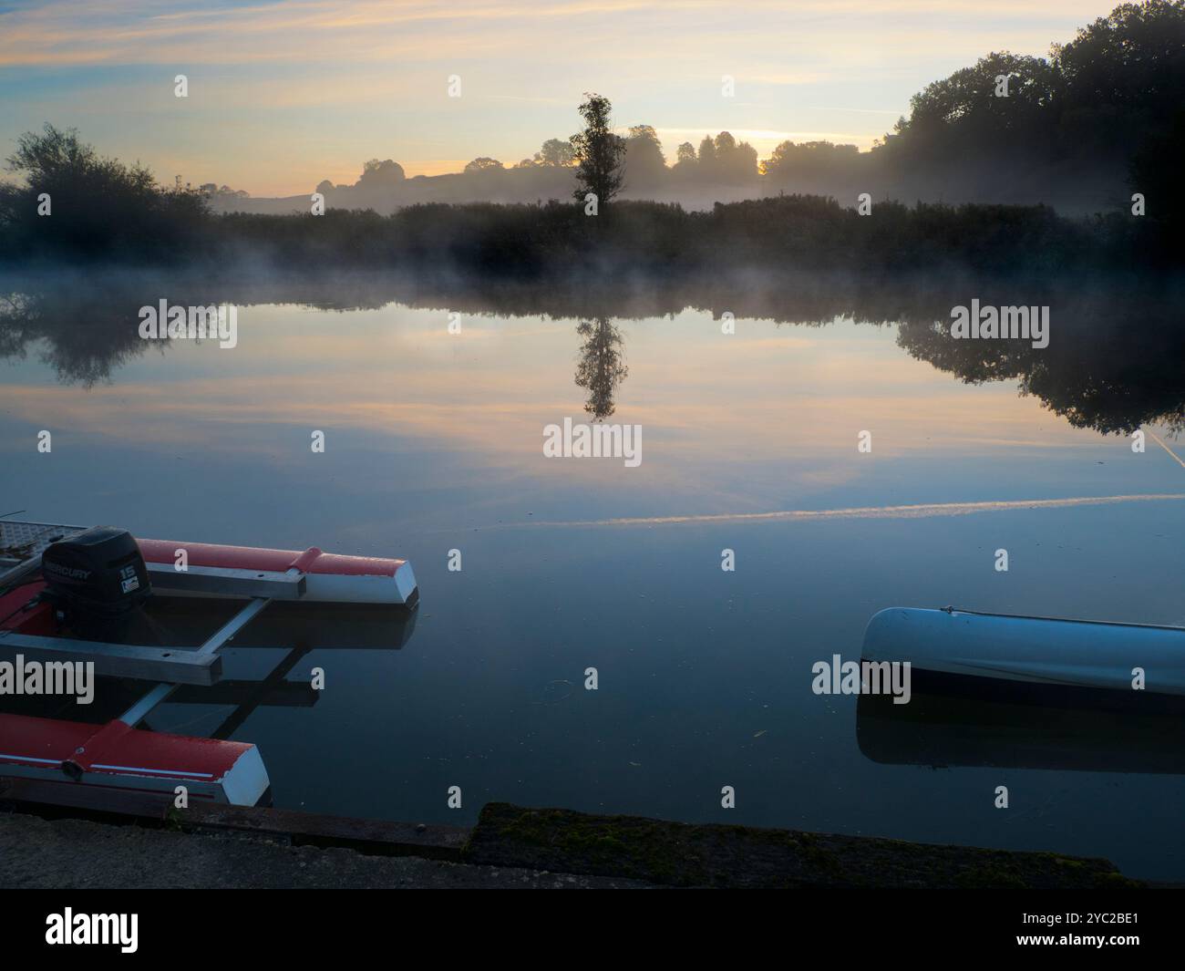Flying over boat anchored river hi-res stock photography and images - Alamy