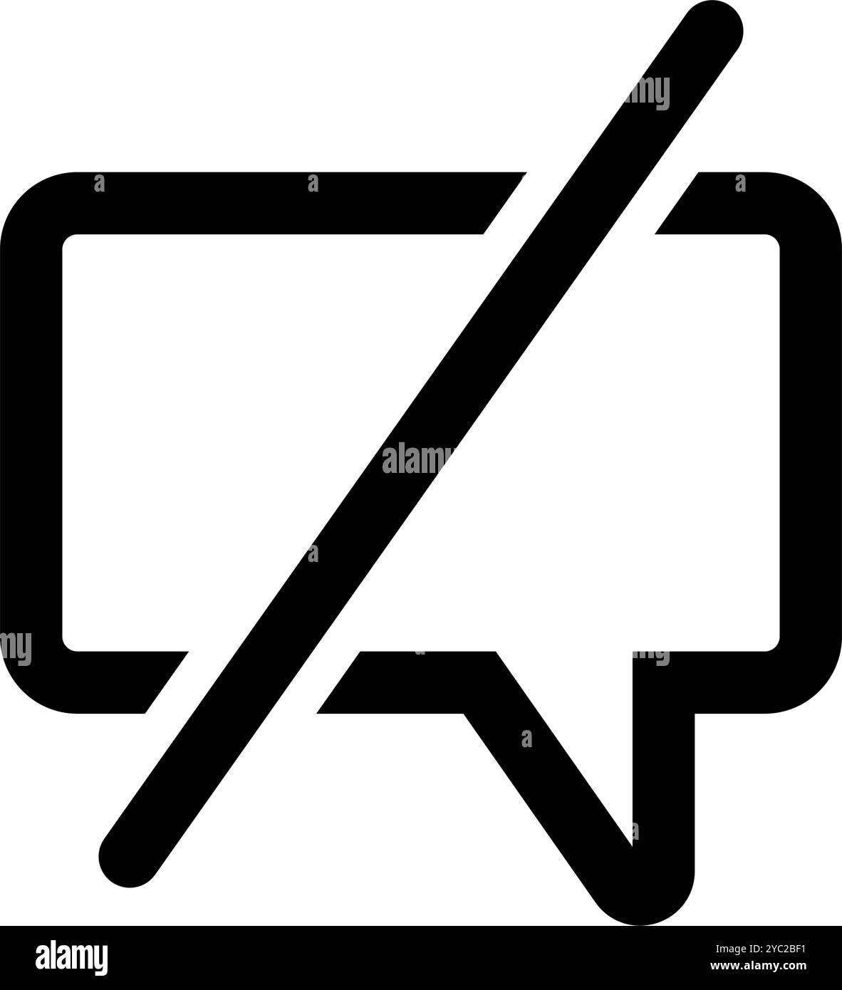 Simple mute icon. Conversation prohibition. Editable vector Stock ...