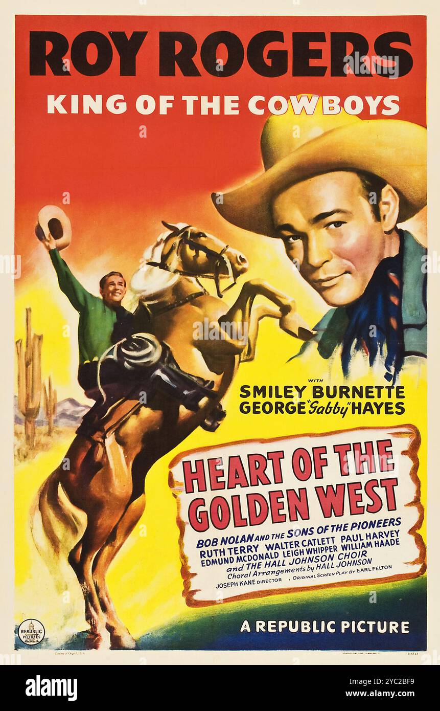 Vintage movie poster for the 1942 film Heart of the Golden West - Roy ...