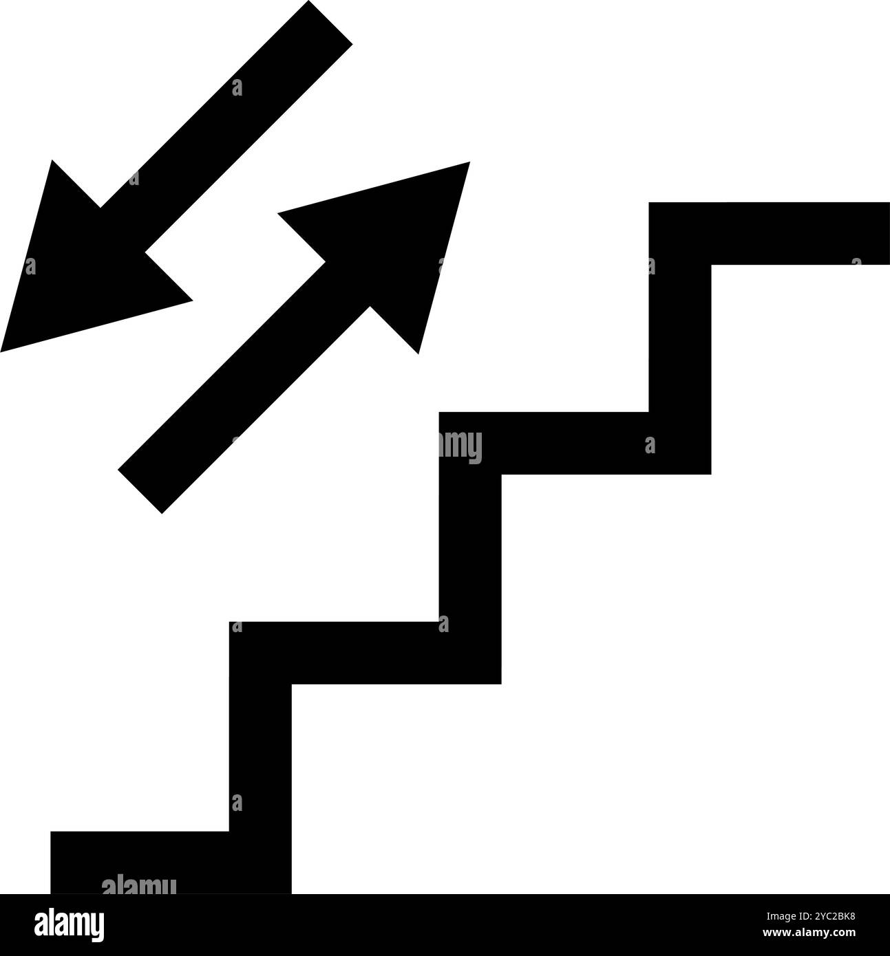 Two way stairs Cut Out Stock Images & Pictures - Alamy