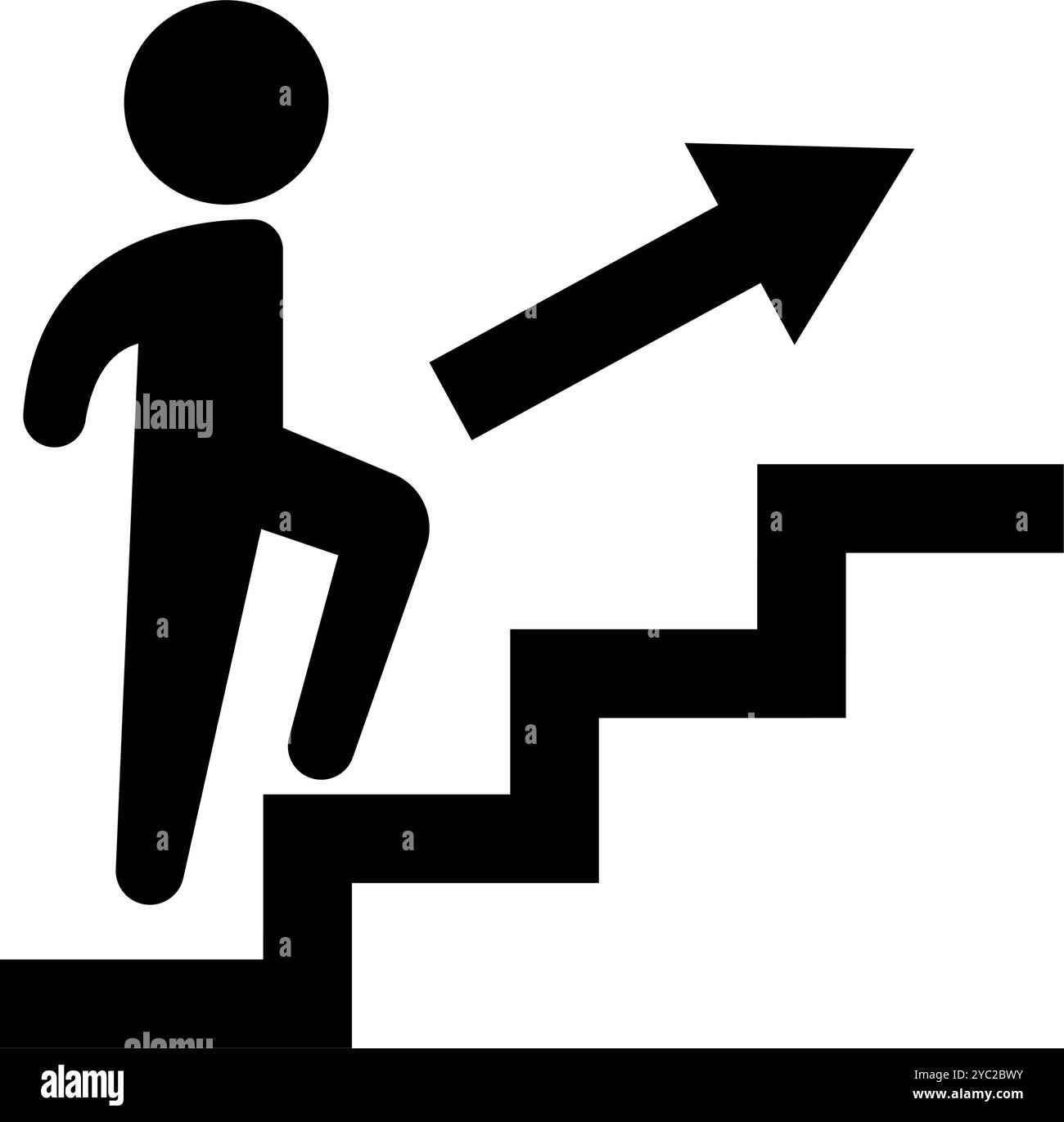 Human walking up stairs silhouette icon. Editable vector Stock Vector ...