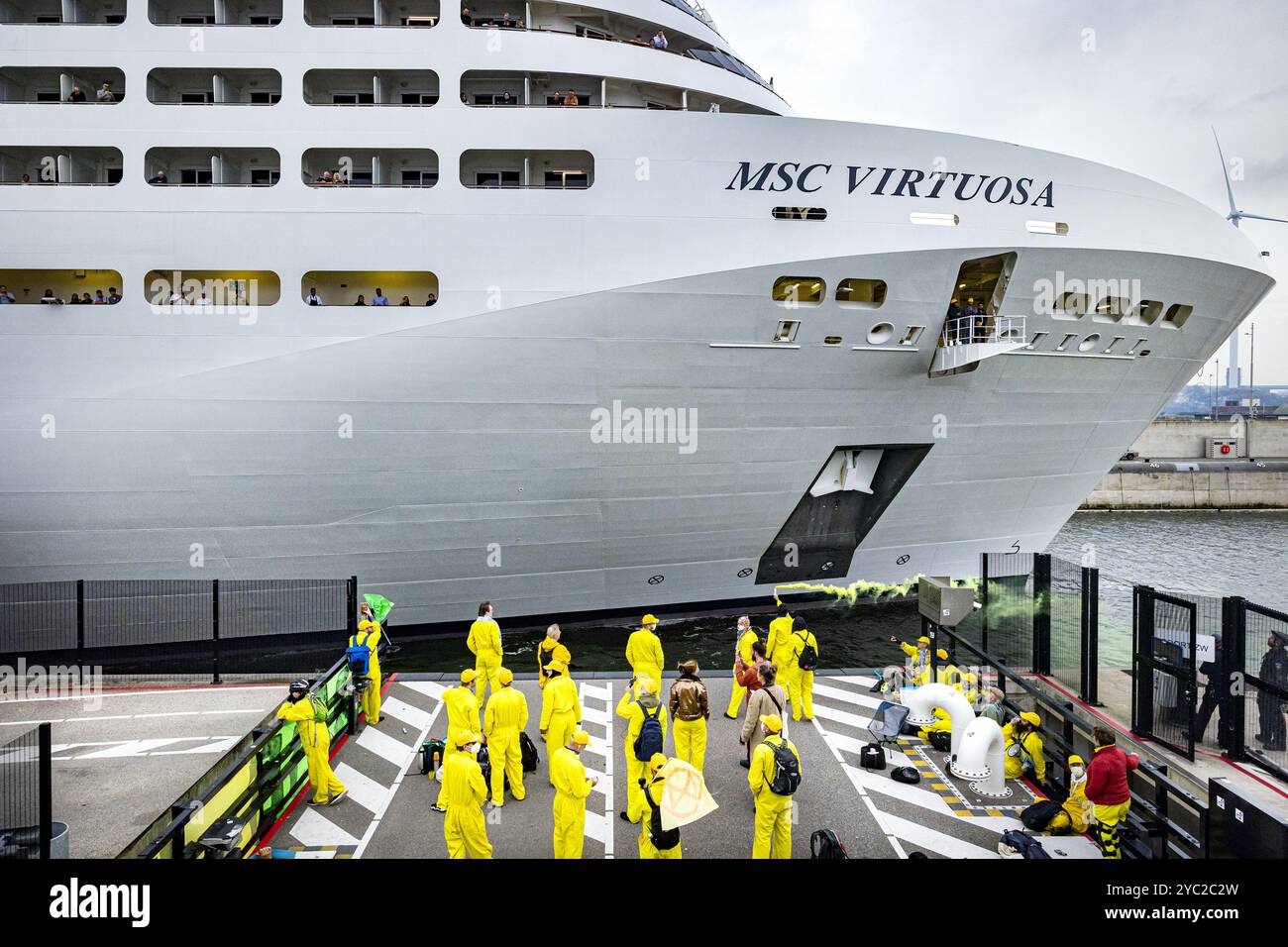 IJMUIDEN - Activists from Extinction Rebellion during an action around ...