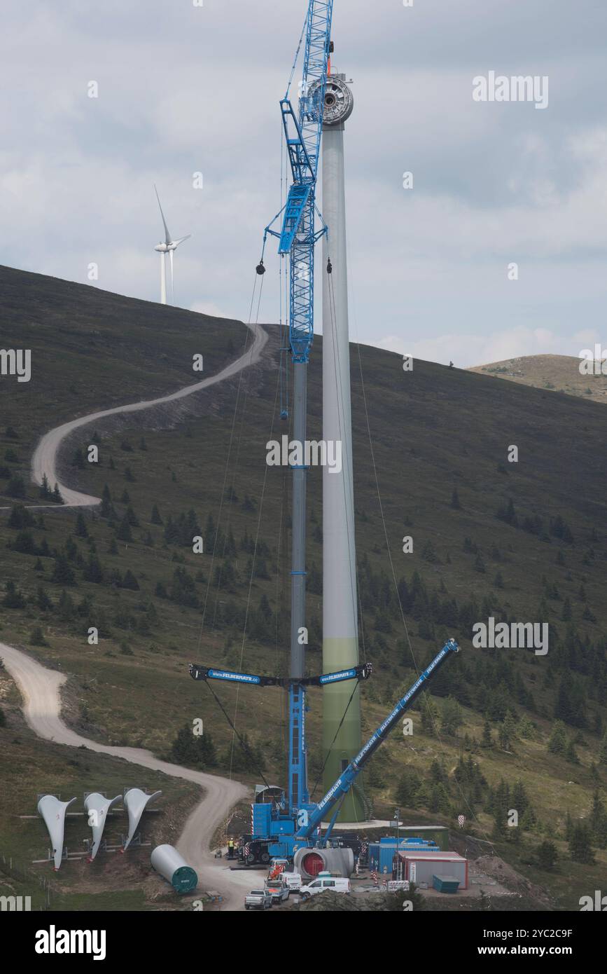 construction site of wind power plant in a wind farm construction site ...