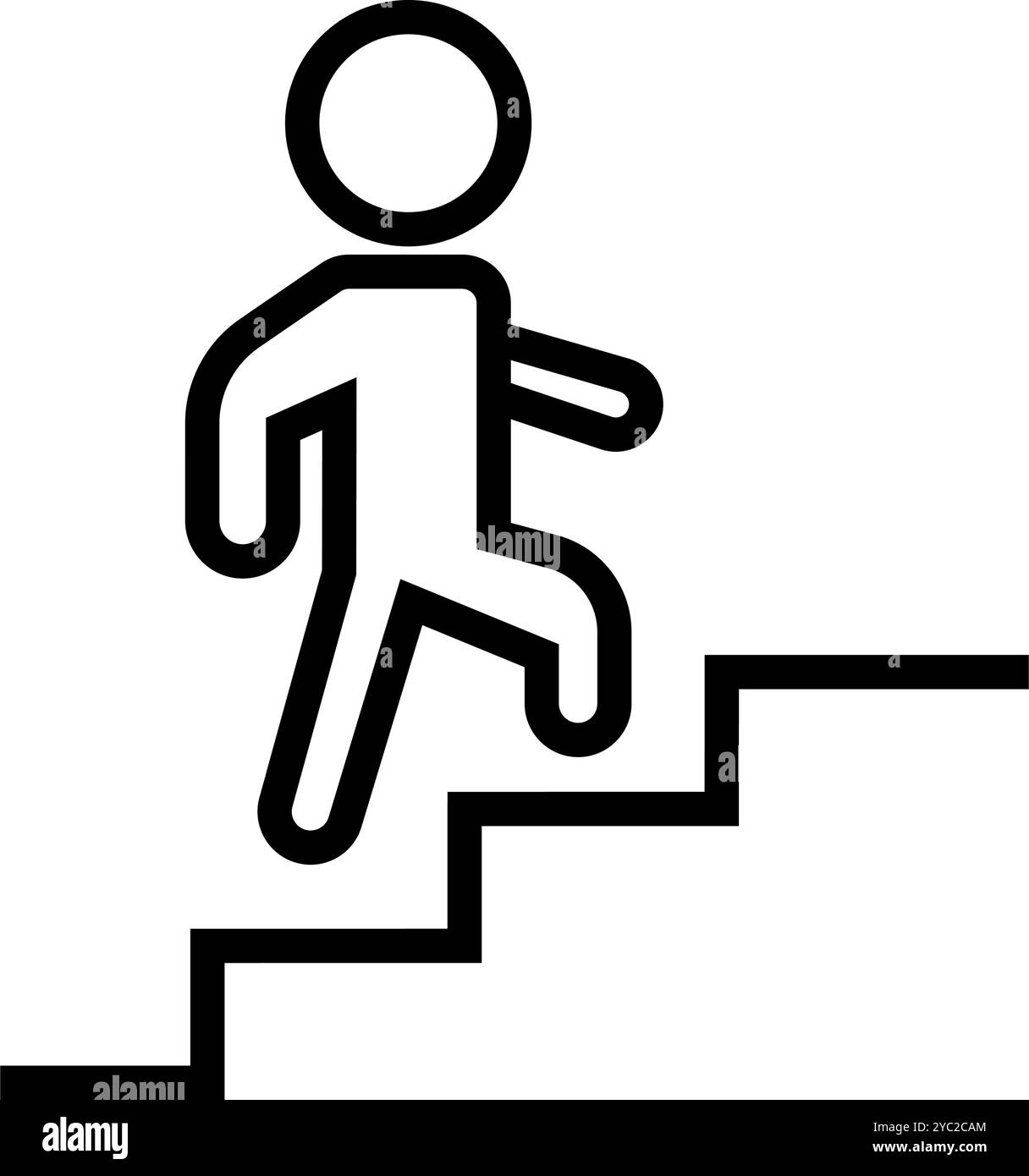 Simple person climbing stairs icon. Editable vector Stock Vector Image ...