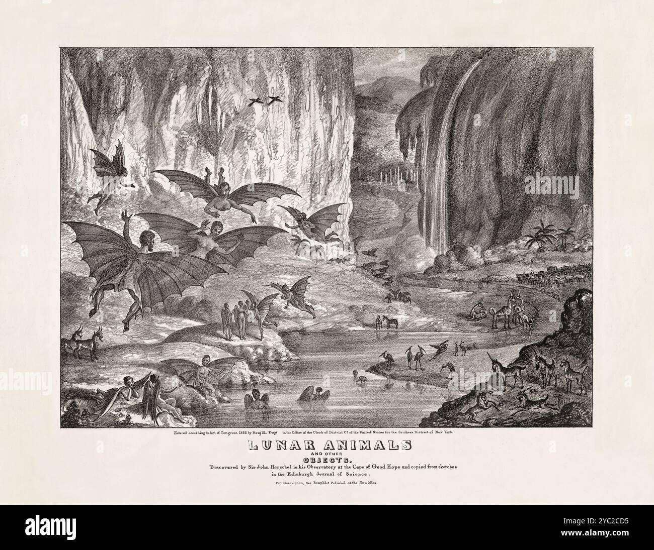 “Lunar Animals and Other Objects” lithograph by Benjamin Henry Day ...