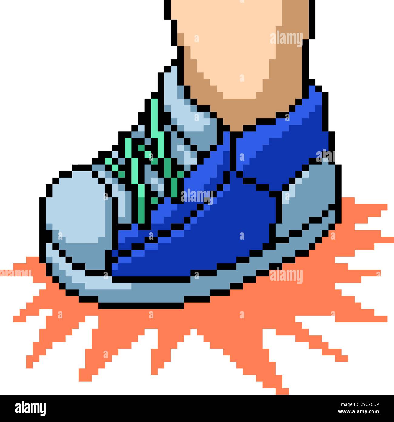 pixel art of kid foot stomp isolated background Stock Vector Image ...