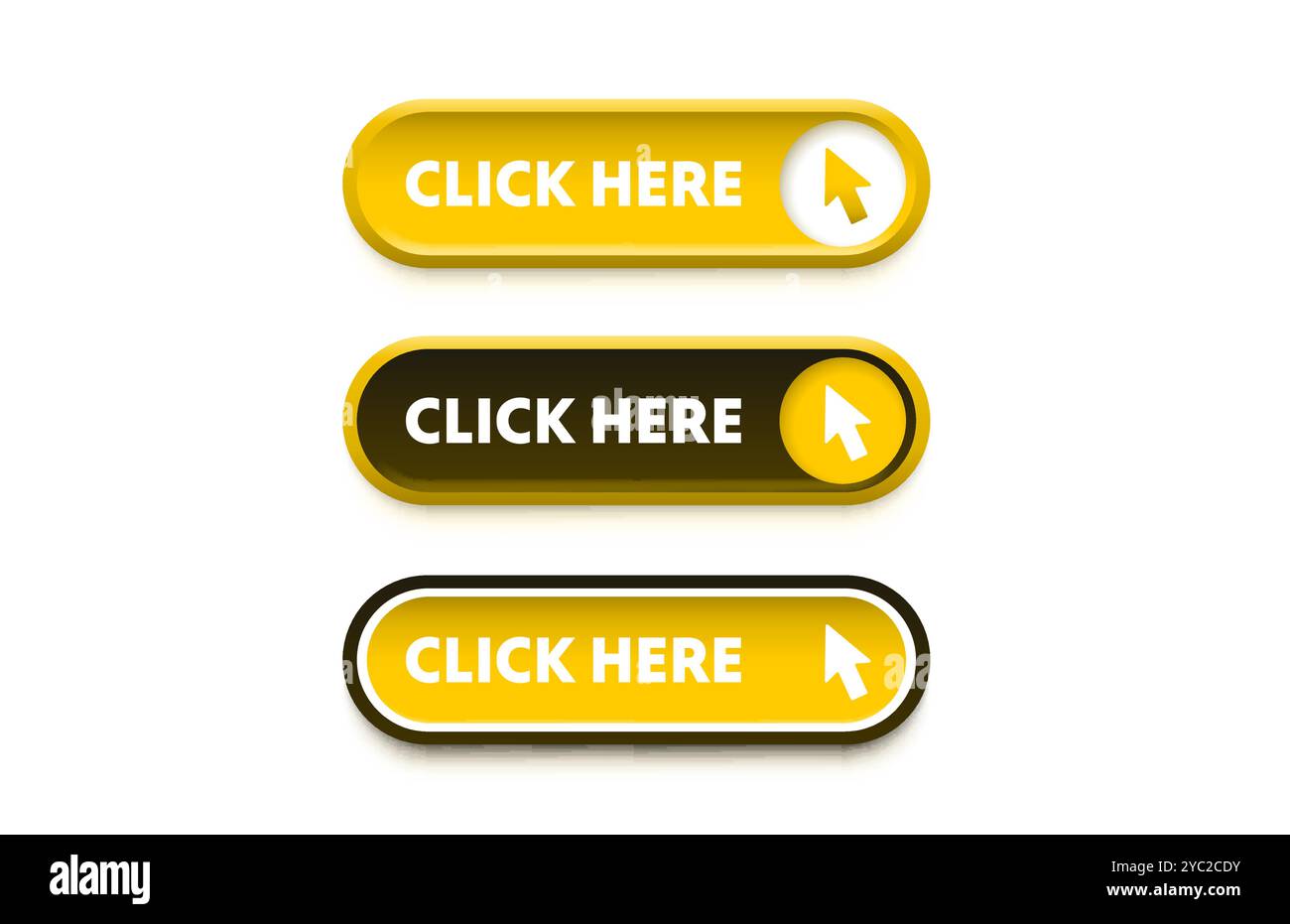 Click here button set, link mouse click. Vector Stock Vector Image & Art - Alamy