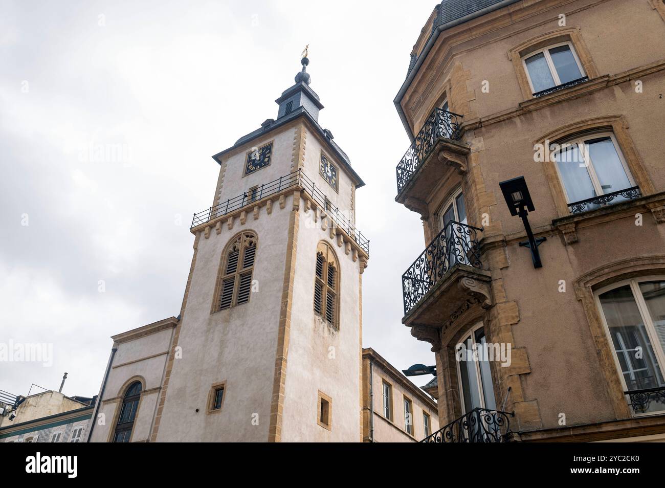 Thionville France 1st October 2024. Beffroi Belfry clock tower in the ...