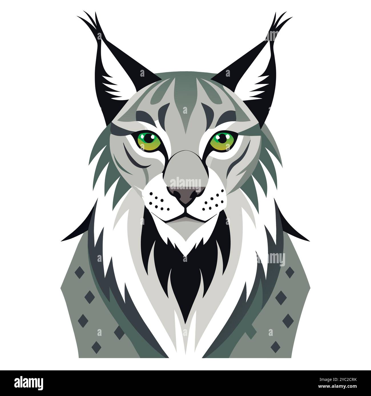 Full length spotted bobcat vector illustration isolated. Wildlife ...