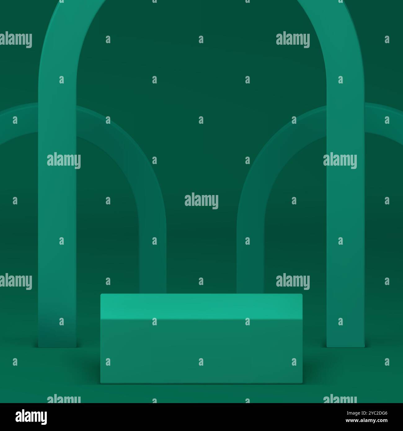 3d squared podium with abstract arch shape wall background realistic ...