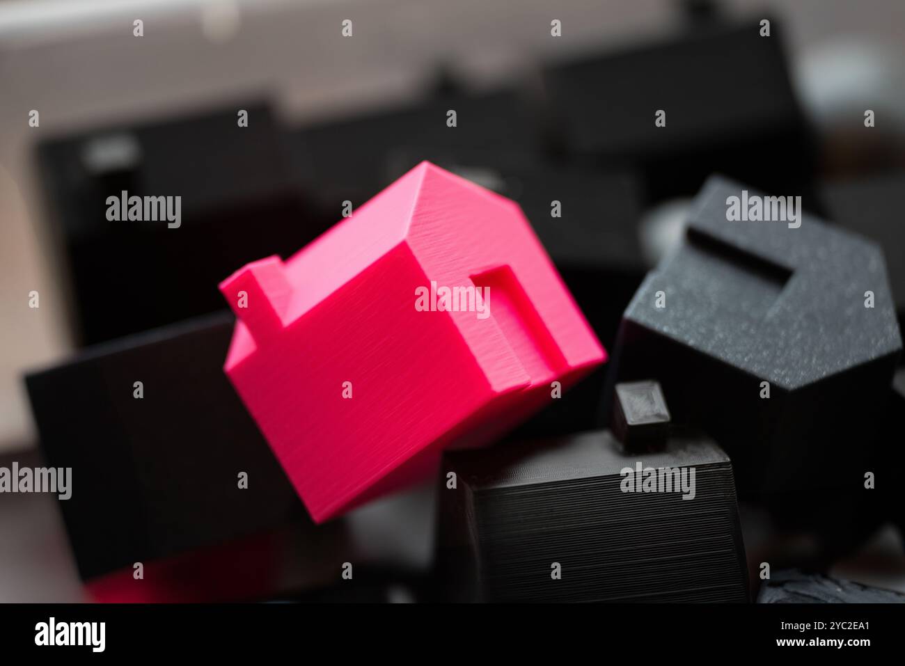 Real estate property selection box with house-shaped blocks Stock Photo ...
