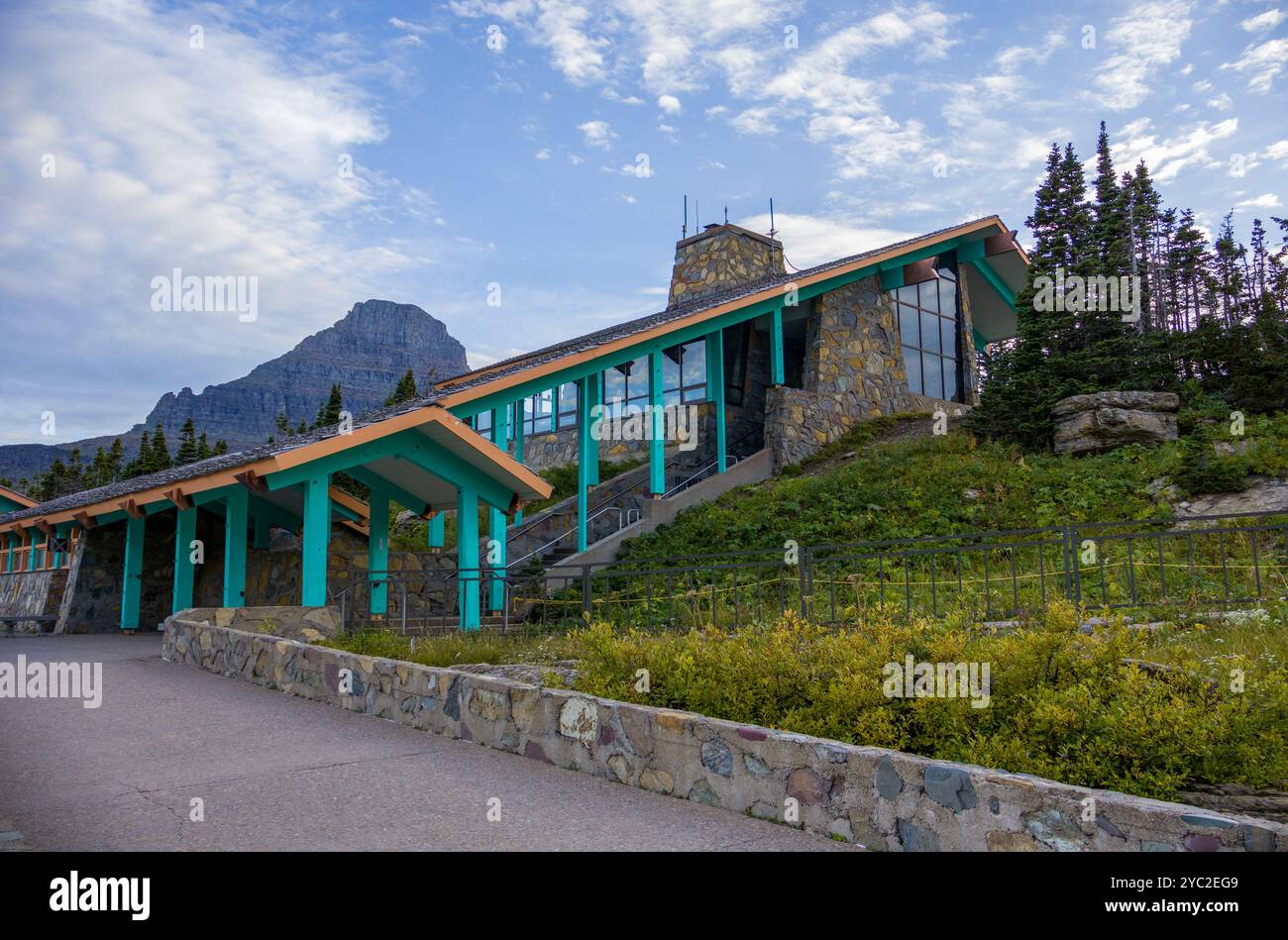 The Logan Pass Visitor Center in Glacier NP Stock Photo - Alamy