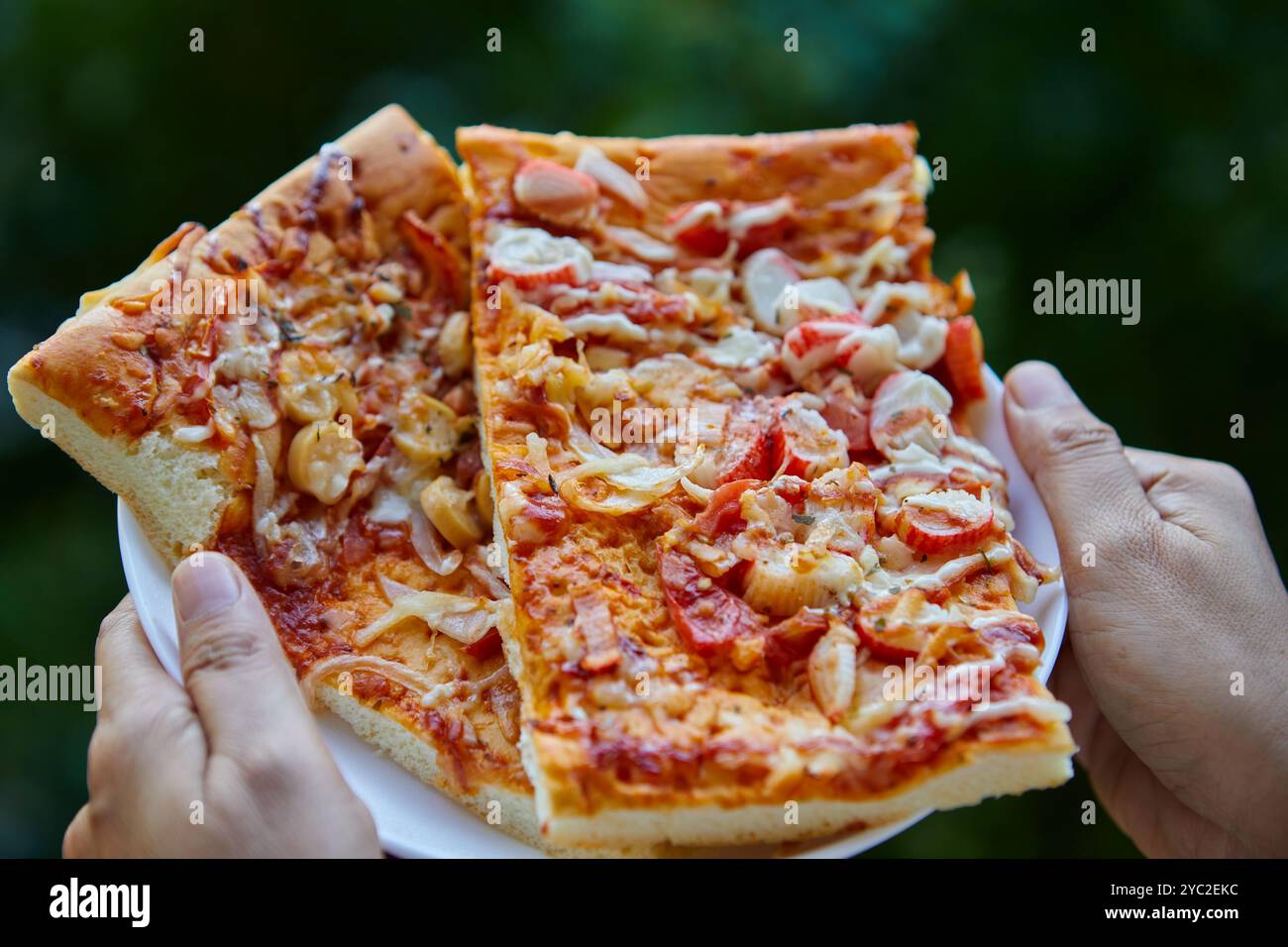 Italian pepperoni pizza in plate hi-res stock photography and images ...
