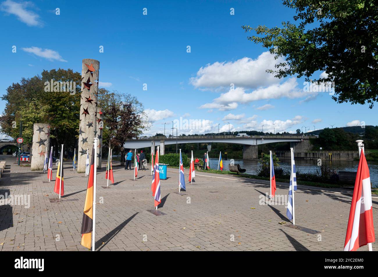 Schengen Luxembourg 1st October 2024. Nation Pillars, Nationensäule on ...