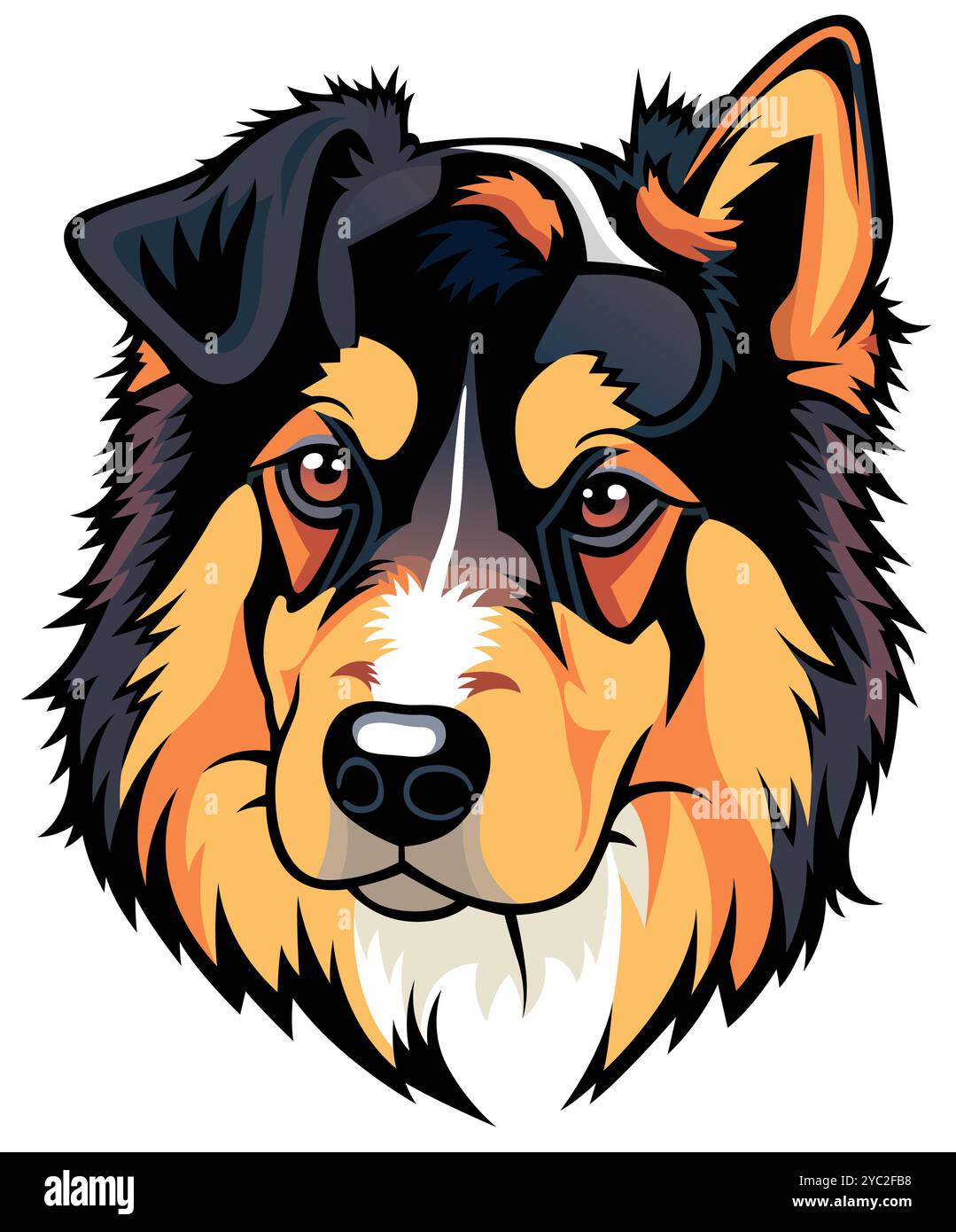 Color Illustration of a Dogs Head Stock Vector Image & Art - Alamy