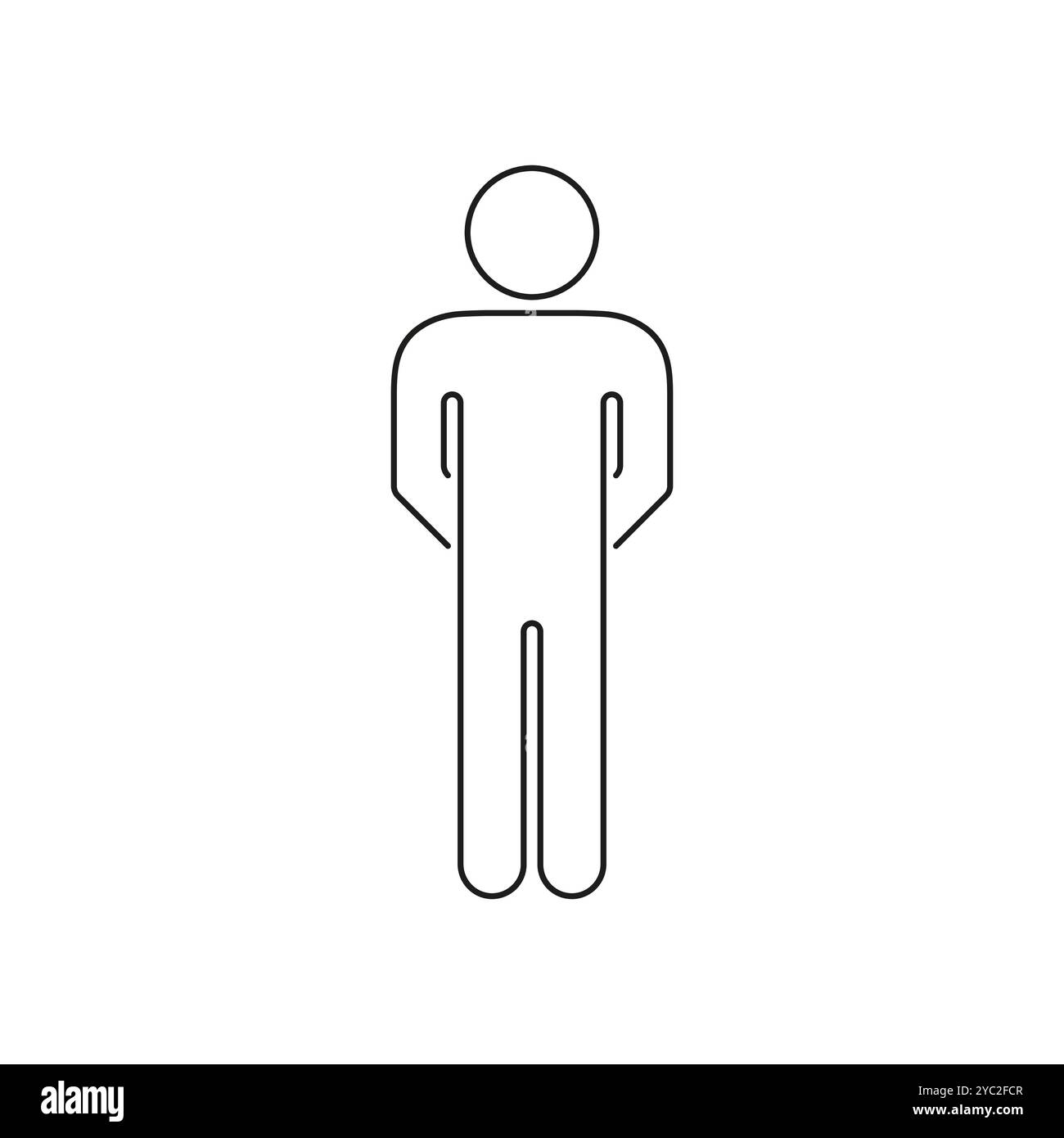 Simple Human Pose Line Icon. Person Standing Outline Sign. Minimalistic ...