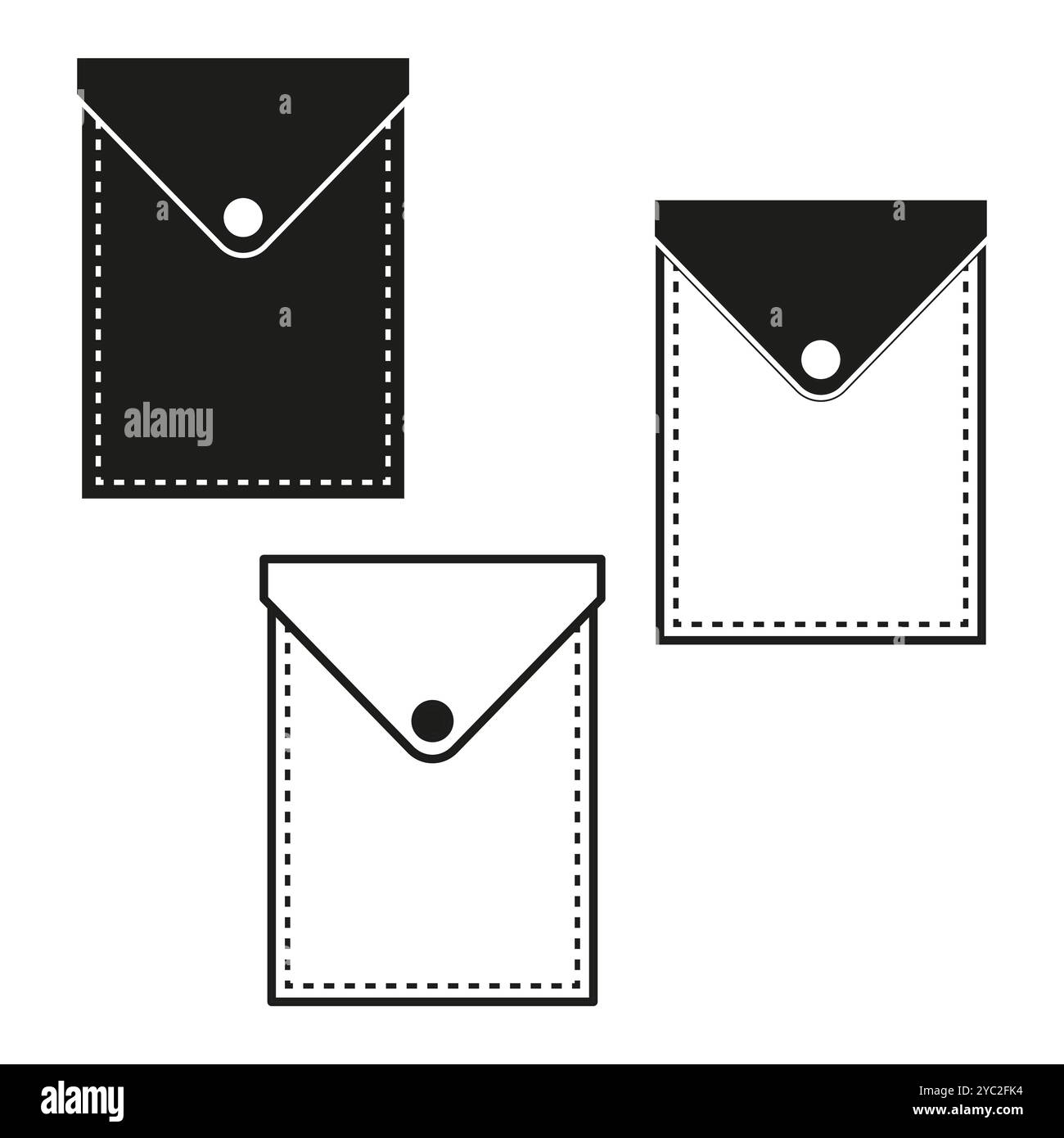 Envelope vector icon. Simple mail symbol. Black and white envelope ...