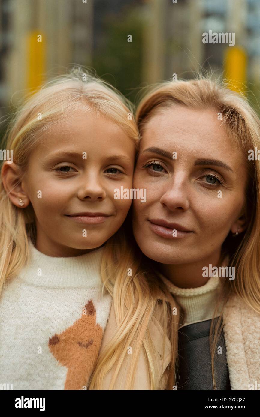 Mom and daughter, close-up portrait Stock Photo - Alamy