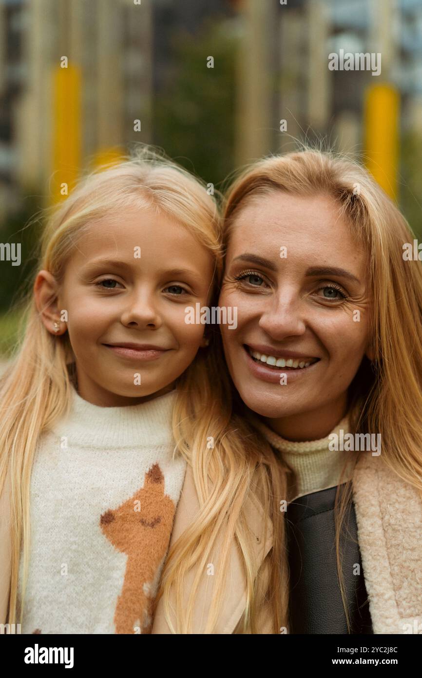 Portrait smiling girl mom hi-res stock photography and images - Alamy