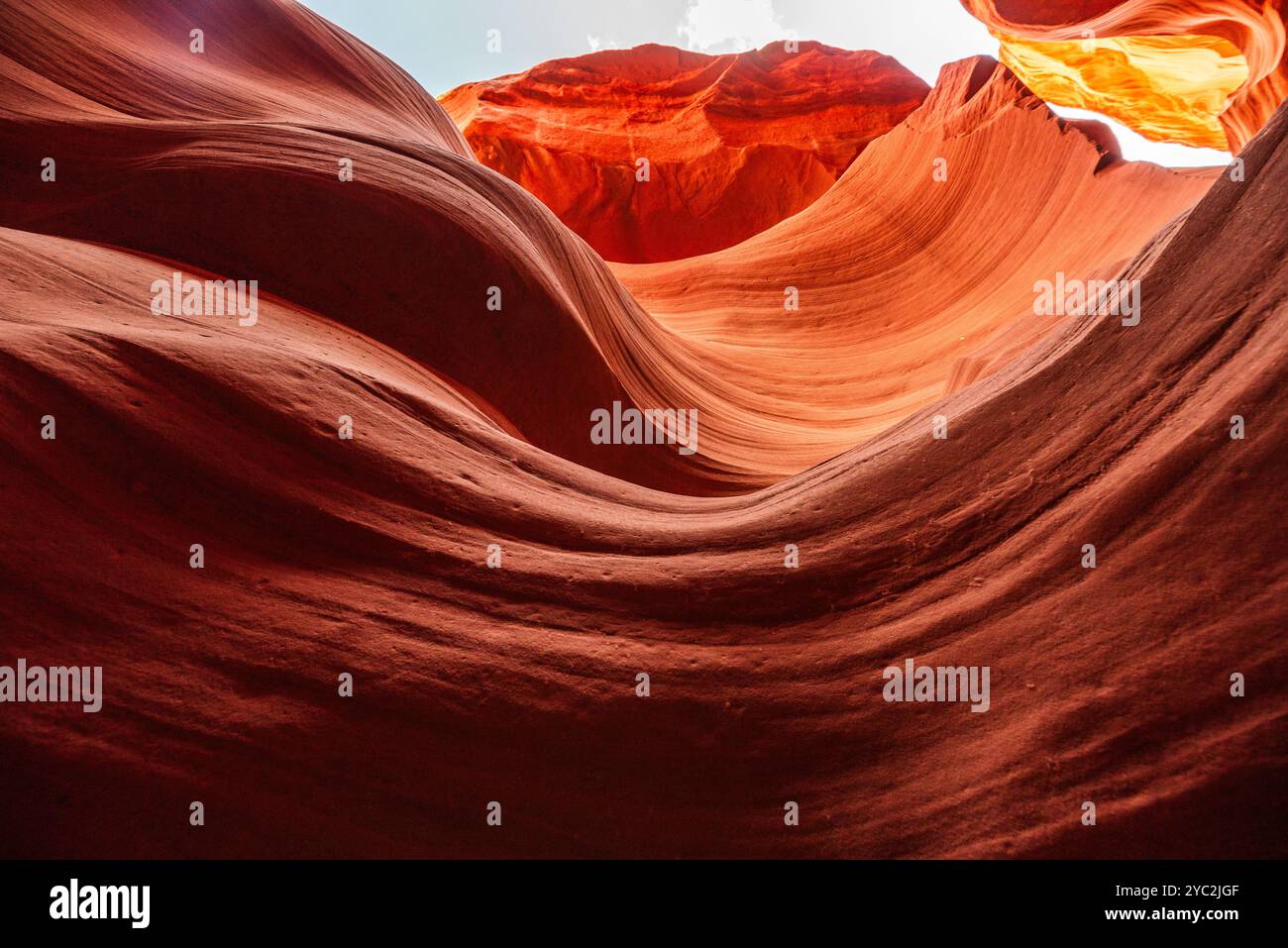Soft sandstone curves in Antelope Canyon,natural flowing patterns Stock ...