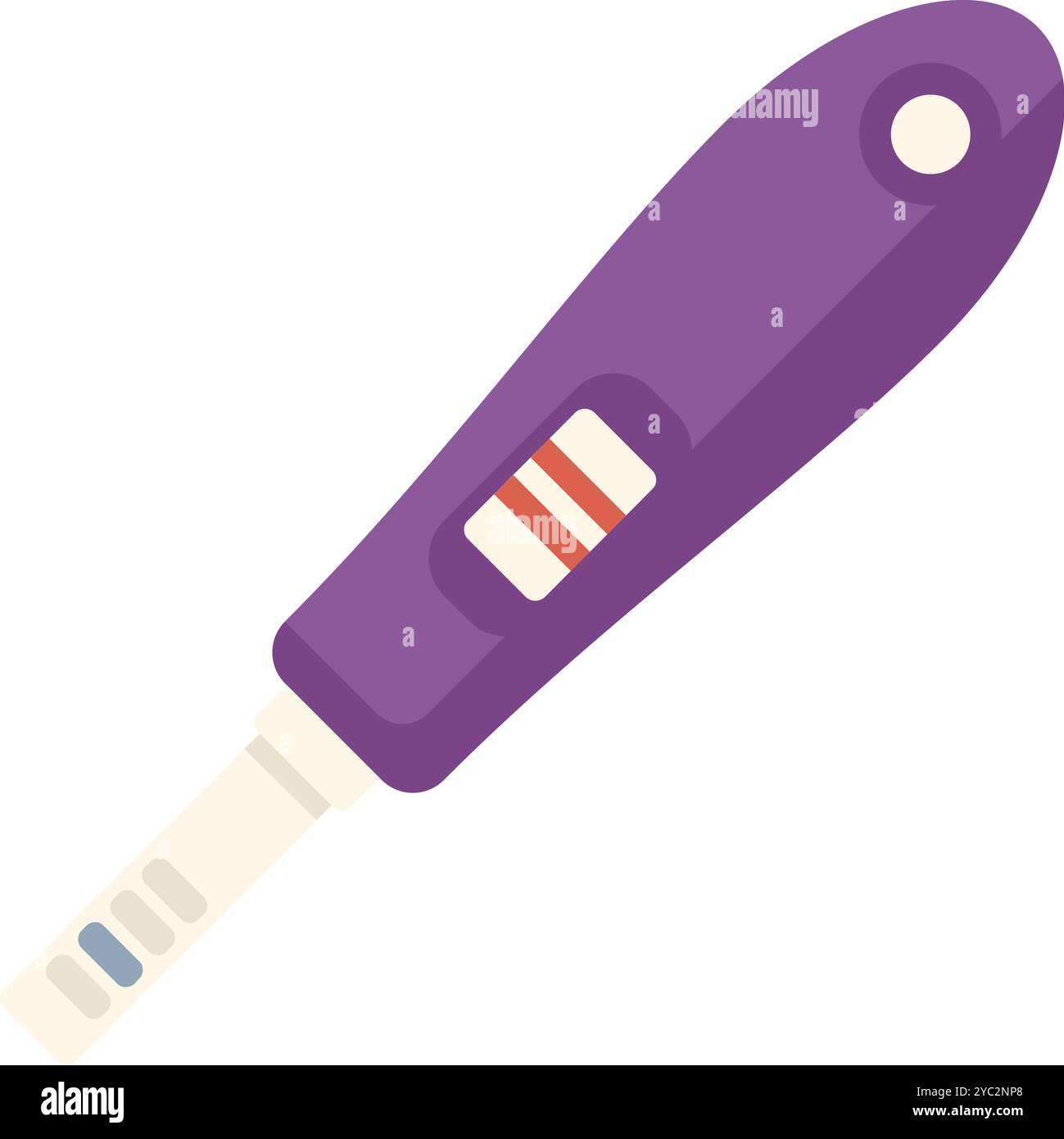 Purple pregnancy test showing positive result with two red lines ...