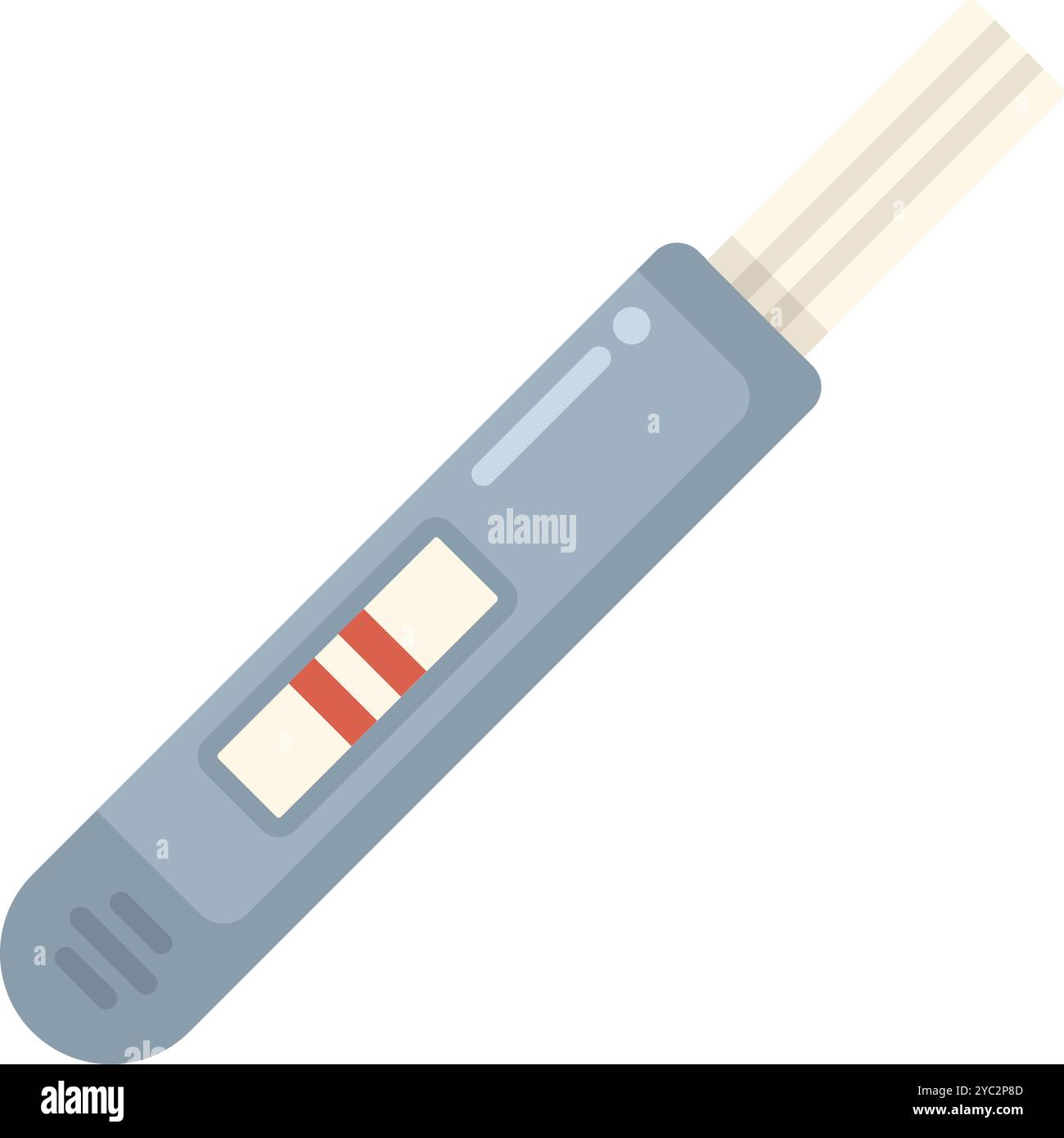 Positive pregnancy test showing two red lines isolated on white ...