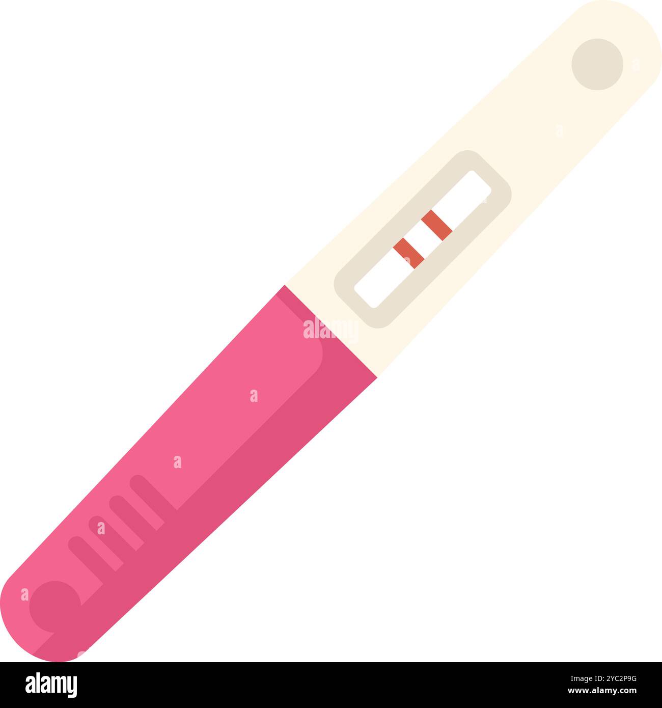 Pink pregnancy test showing positive result with two red lines Stock ...