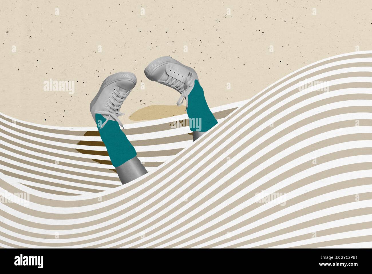 Composite trend artwork sketch collage of stripes line zebra print ...