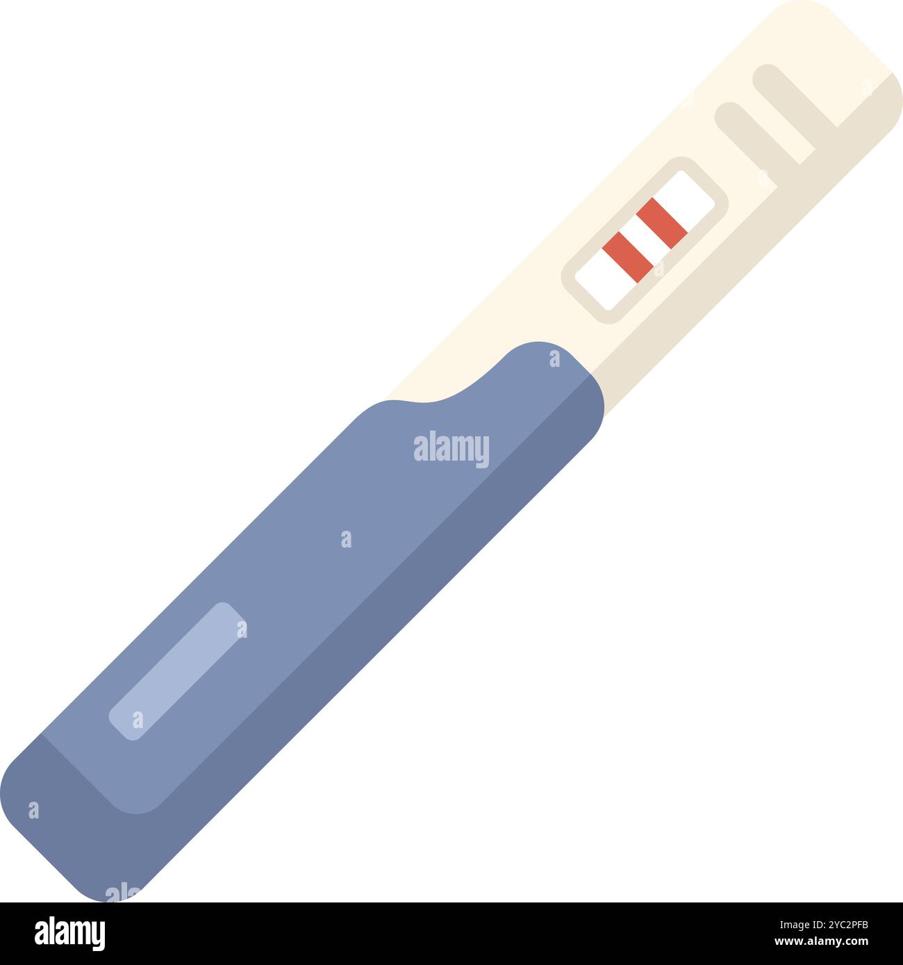 Positive pregnancy test showing two red lines on the control window ...