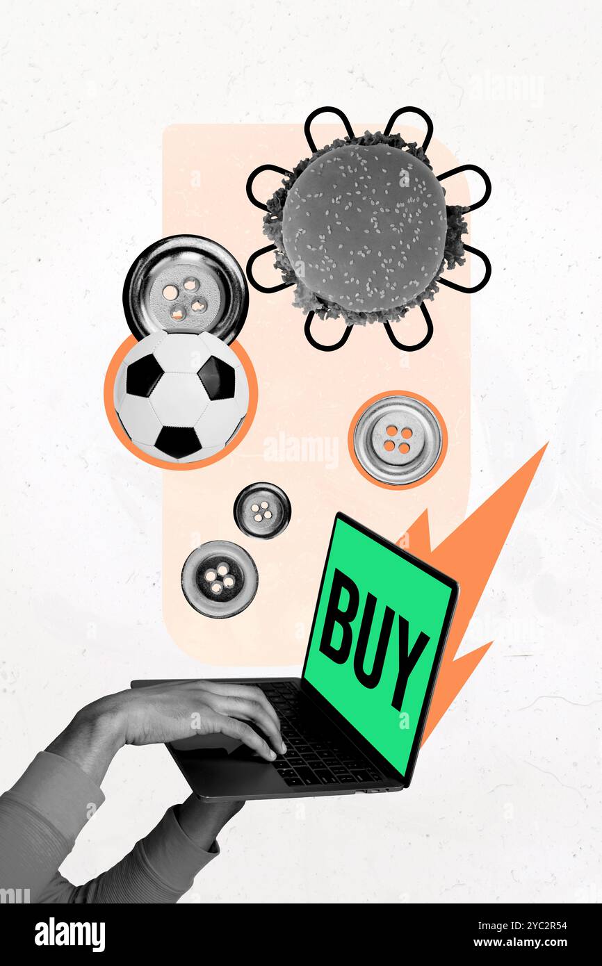 Composite trend artwork sketch image photo collage of copyspace ...