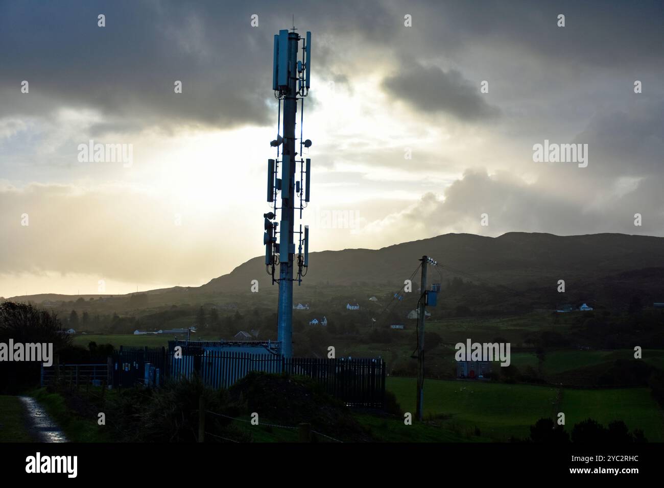 Rural telecoms mast in County Donegal, Ireland Stock Photo - Alamy