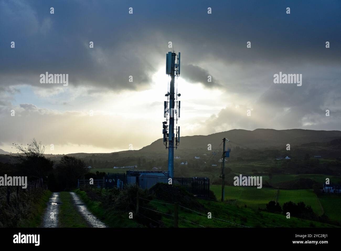 Rural telecoms mast in County Donegal, Ireland Stock Photo - Alamy