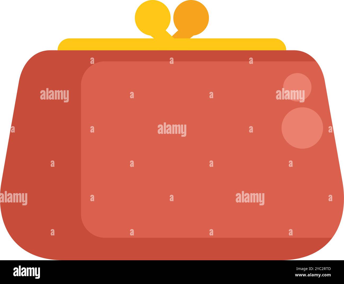 This vector illustration features a red retro change purse with a ...